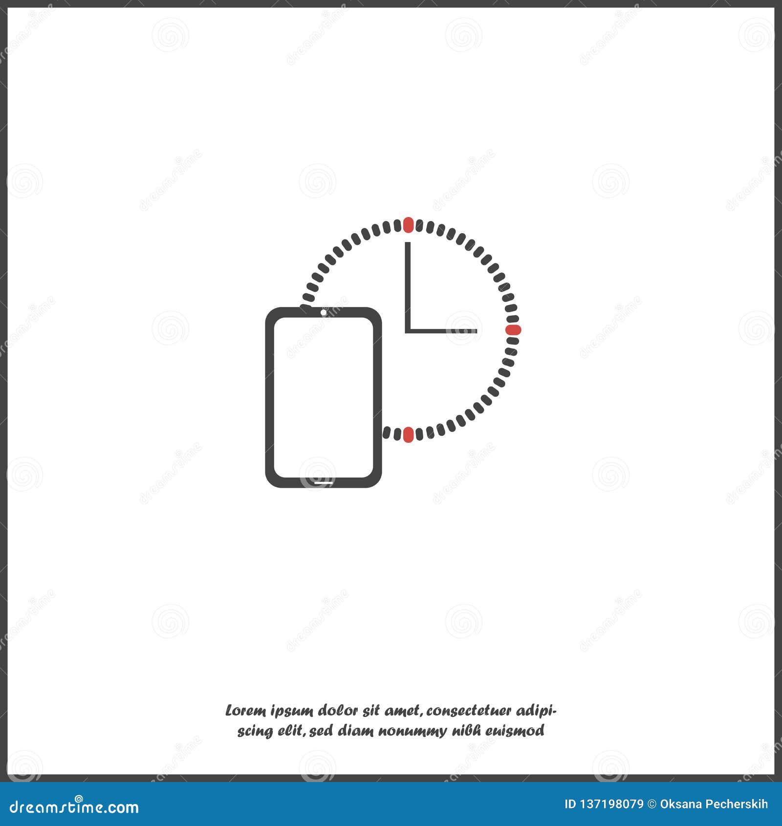 Vector Icon Clock and Telephone Stock Vector - Illustration of flat ...