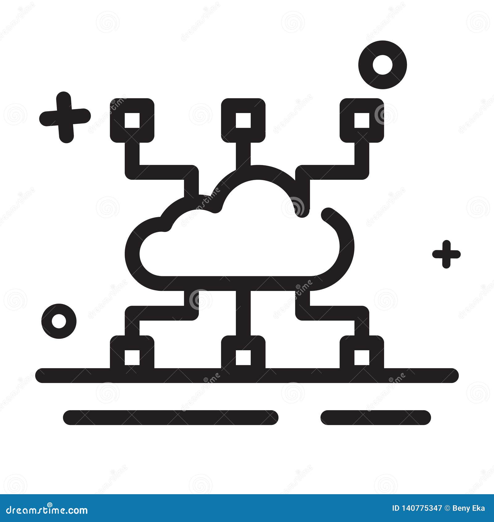 Vector Icon. Cloud Computing Icon, Cloud Hosting Icon Stock Vector ...