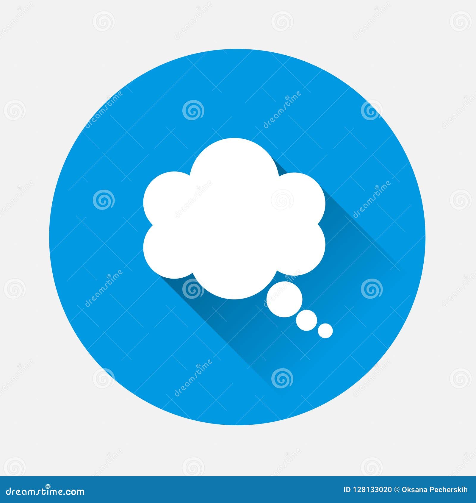 Vector Icon Cloud Conversation on Blue Background. Flat Image C Stock ...