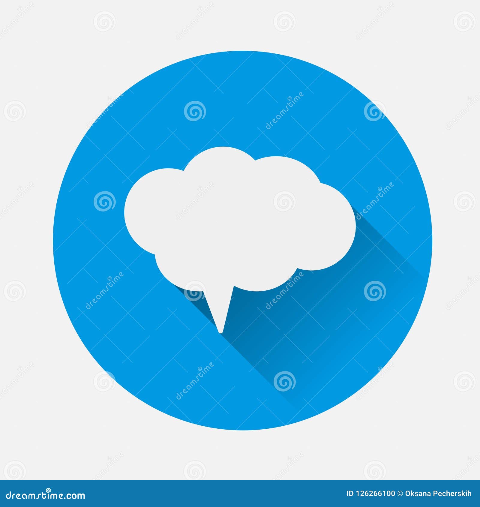Vector Icon Cloud Conversation on Blue Background. Flat Image Cl Stock ...