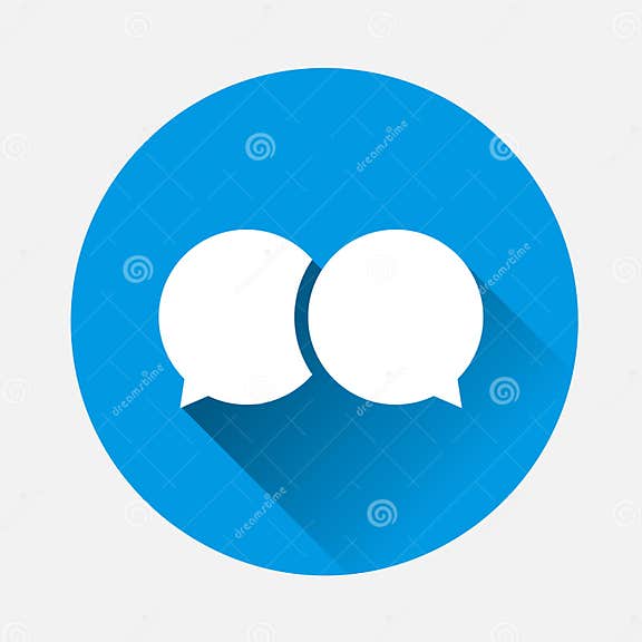 Vector Icon Cloud Conversation on Blue Background. Flat Image Cl Stock ...