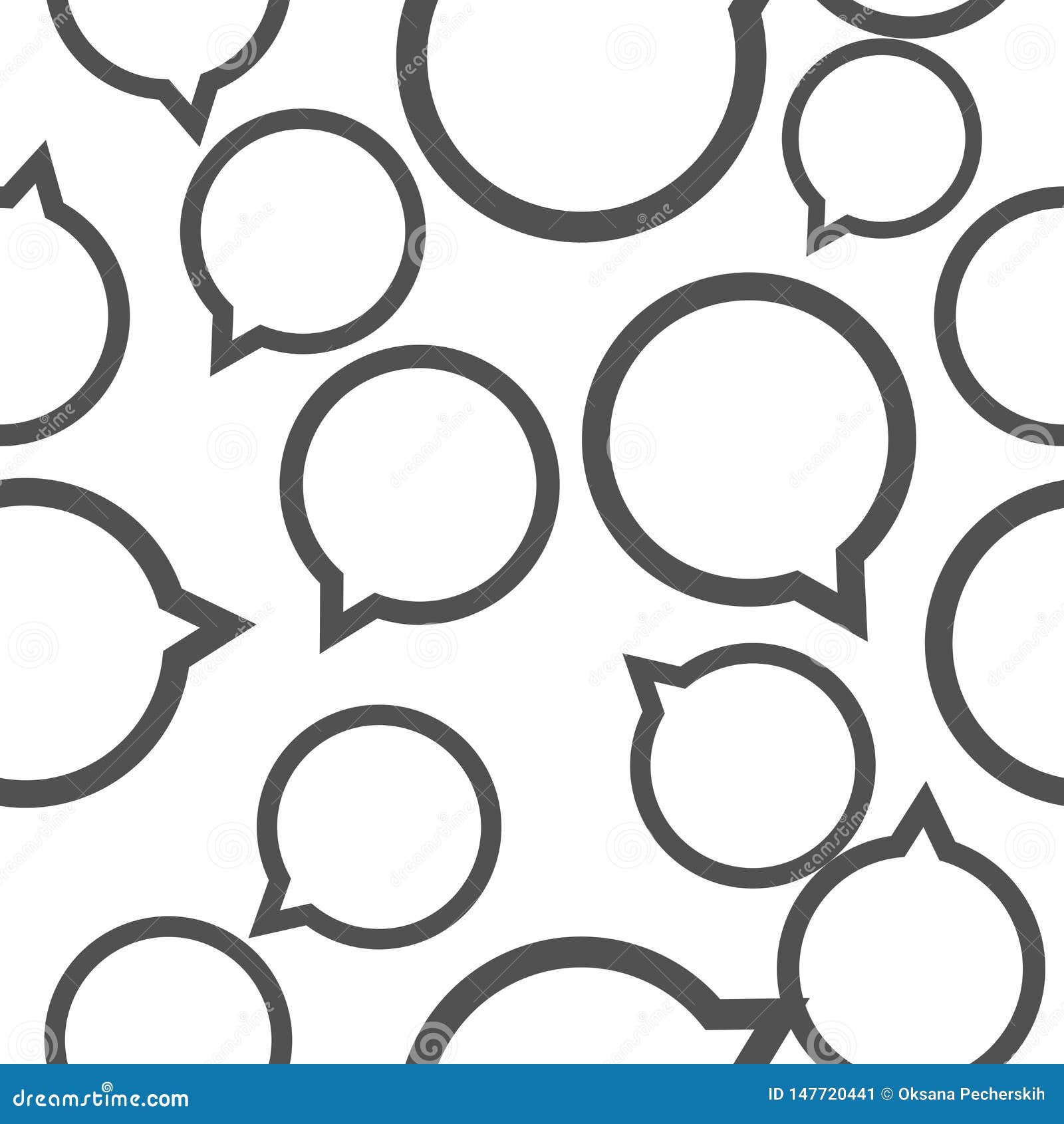 Vector Icon Cloud Conversation. Cloud of Speech Seamless Pattern on a ...