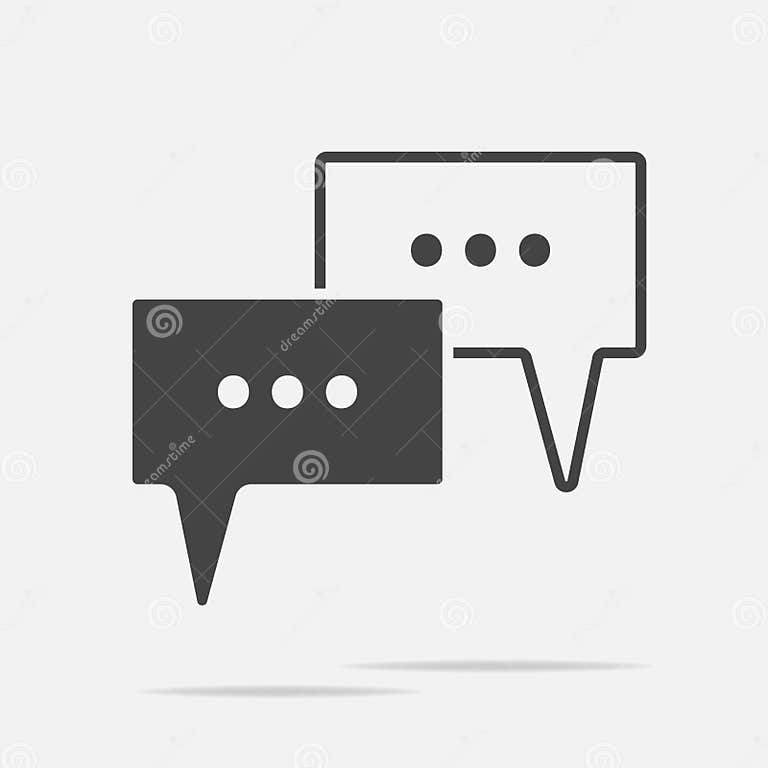 Vector Icon Cloud with Thoughts with Three Dots. Icon Cloud is S Stock ...