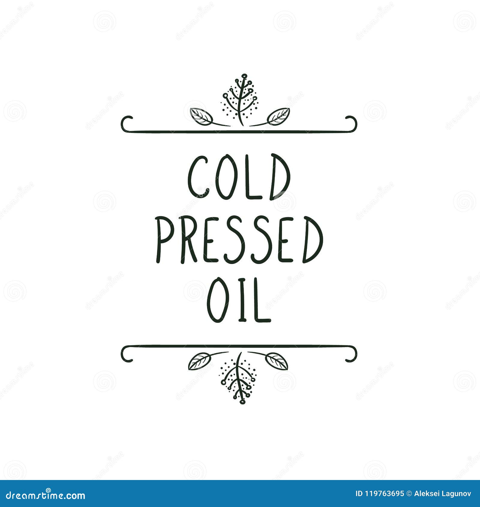 Vector Icon: Cold Pressed Oil. Stock Vector - Illustration of handdrawn ...