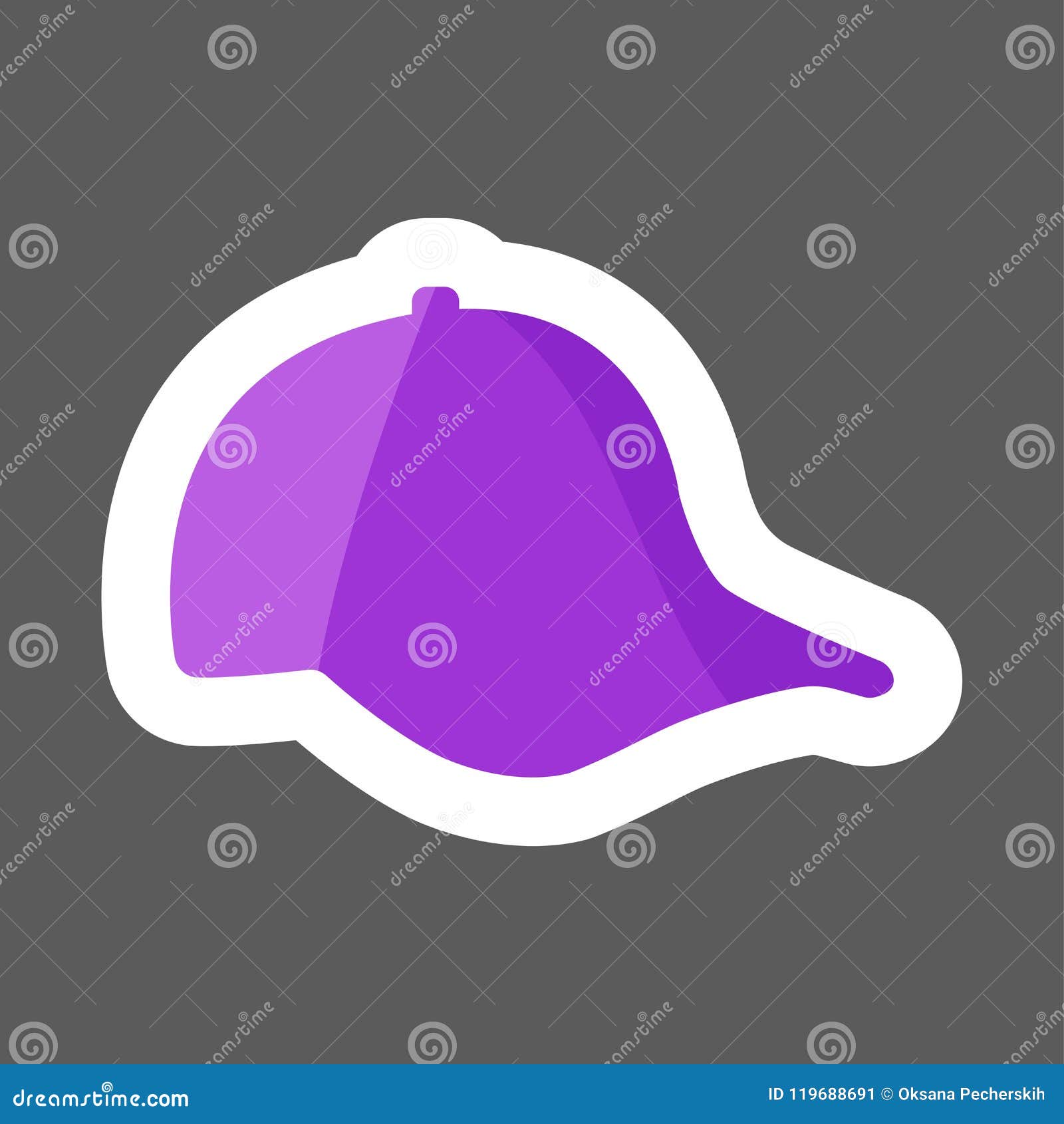 Vector Icon Colored Sticker Baseball Cap. Layers Grouped for Easy ...