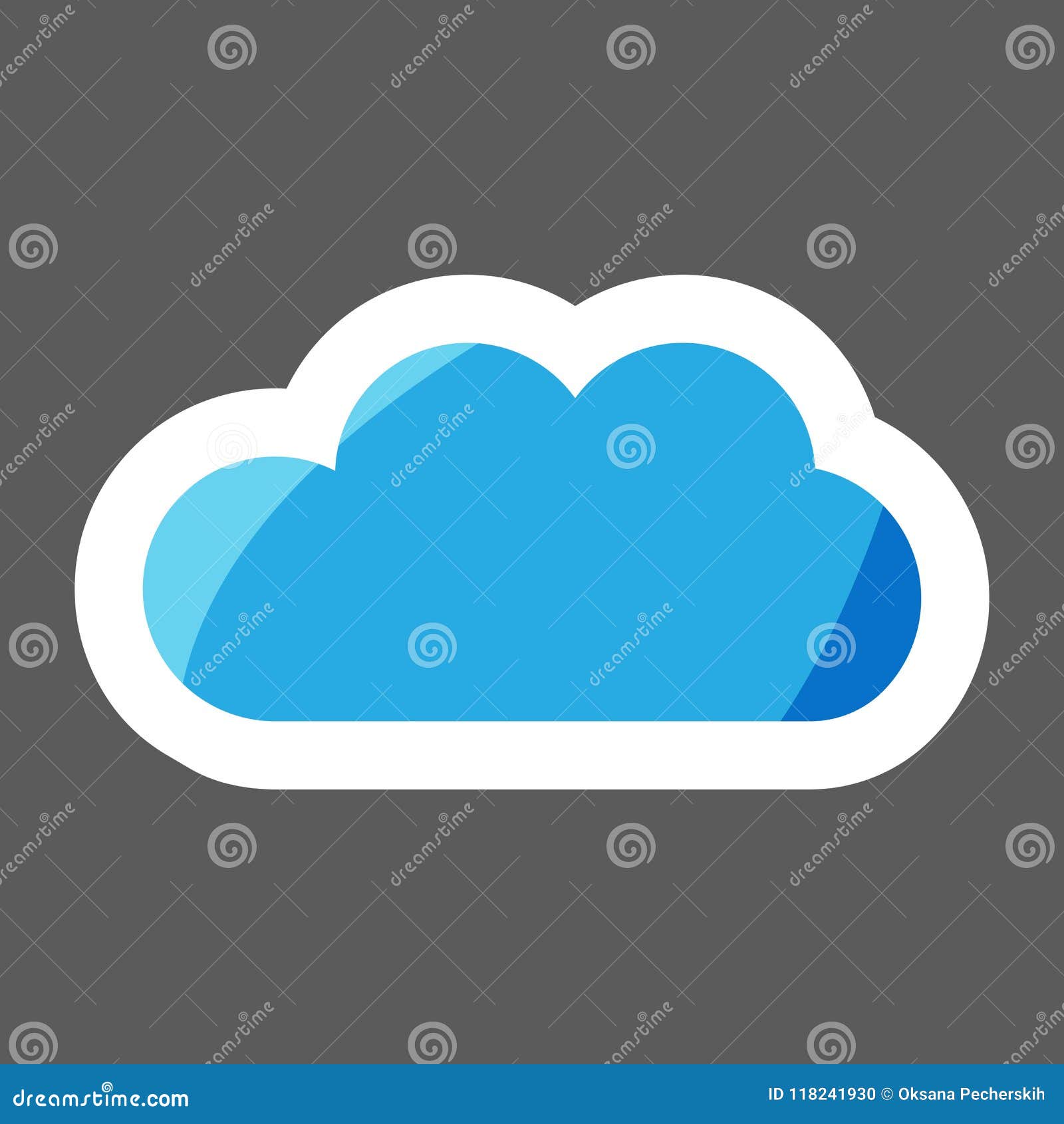 Vector Icon Colored Sticker Cloud. Blue Cloud Illustration. Layers ...