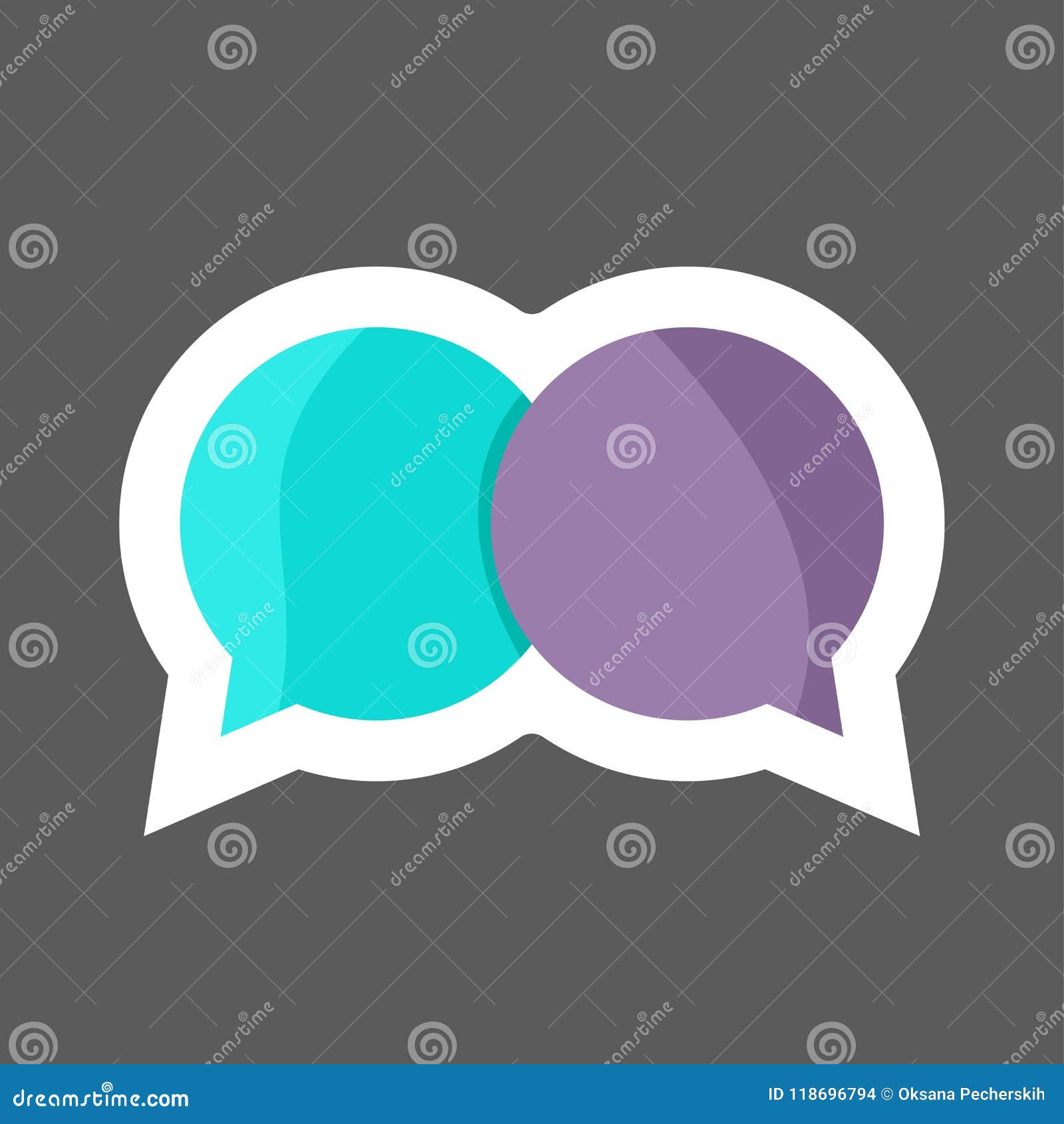 Vector Icon Colored Sticker Cloud Conversation. Cloud of Speech Stock ...