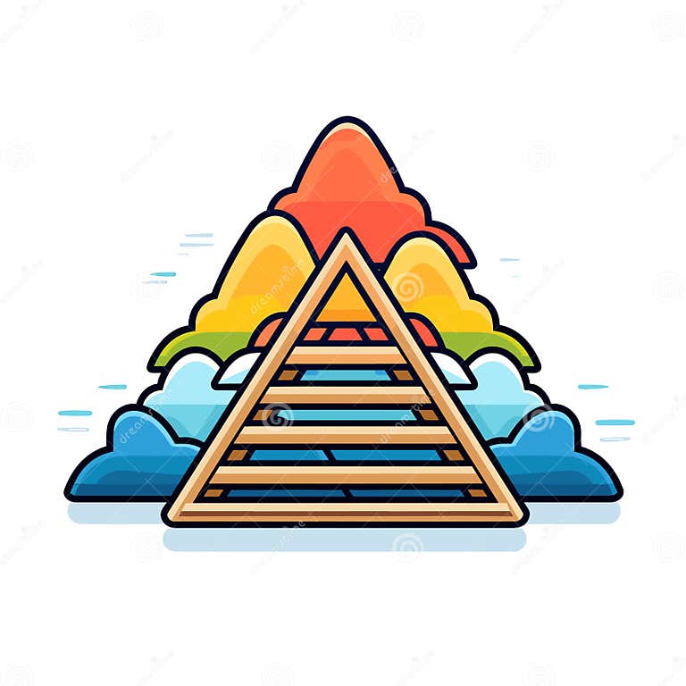 Vector Icon of a Colorful Pyramid with a Stunning Rainbow Backdrop ...
