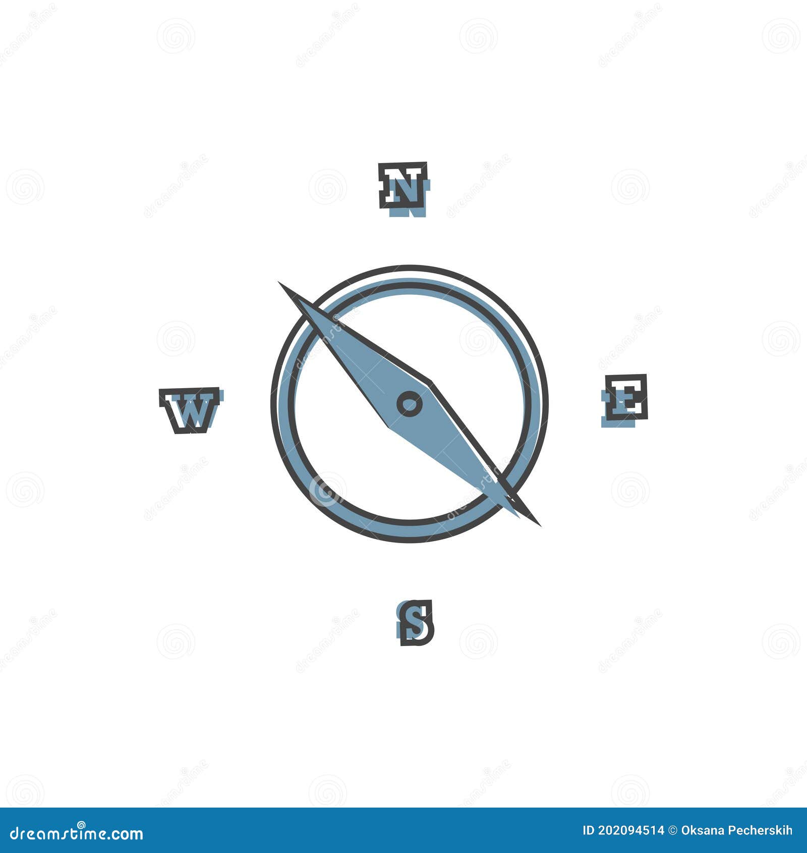 Vector Icon of the Compass. Illustration of a Compass Symbol for ...