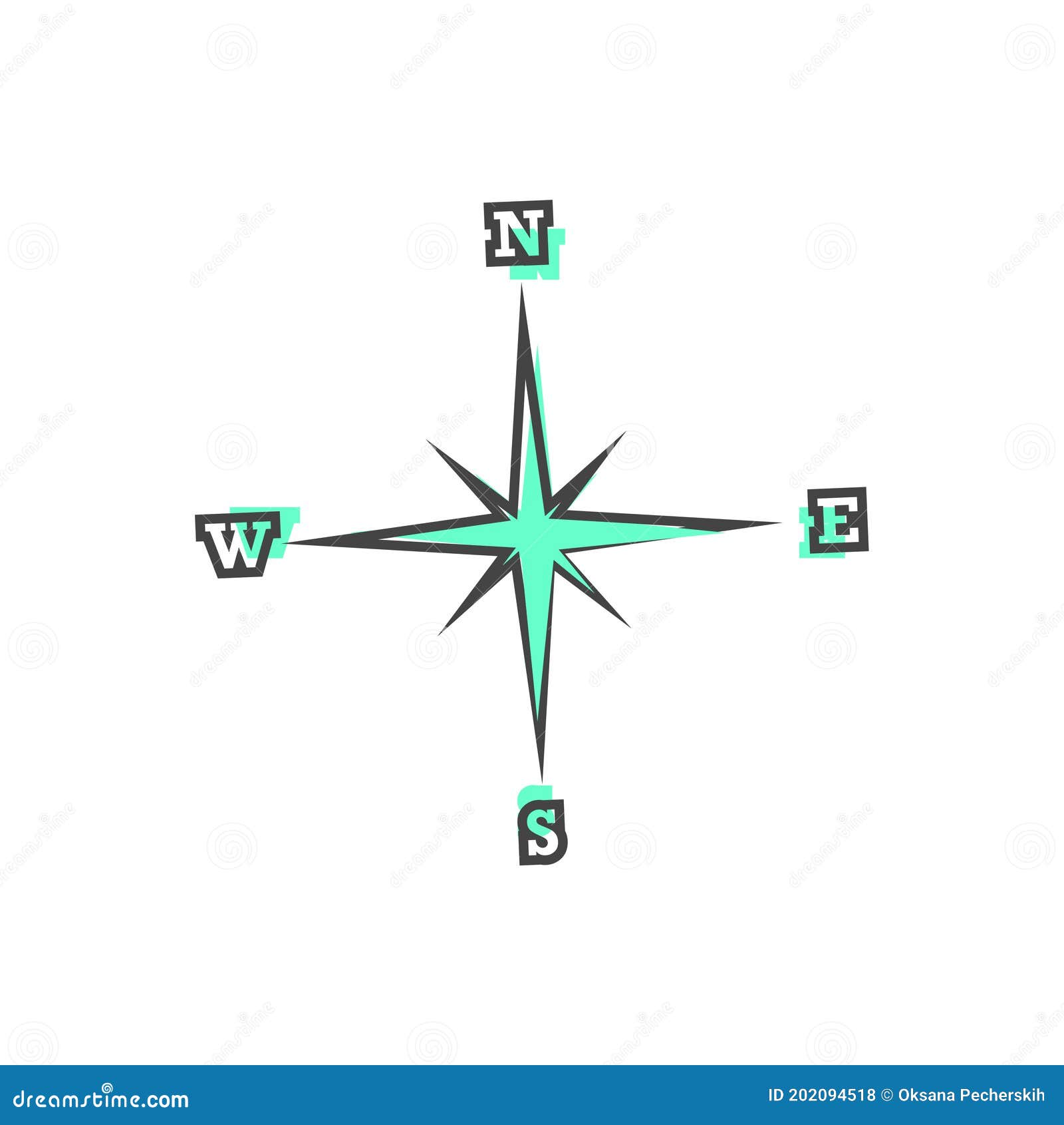 Vector Icon of the Compass. Illustration of a Compass Symbol for ...
