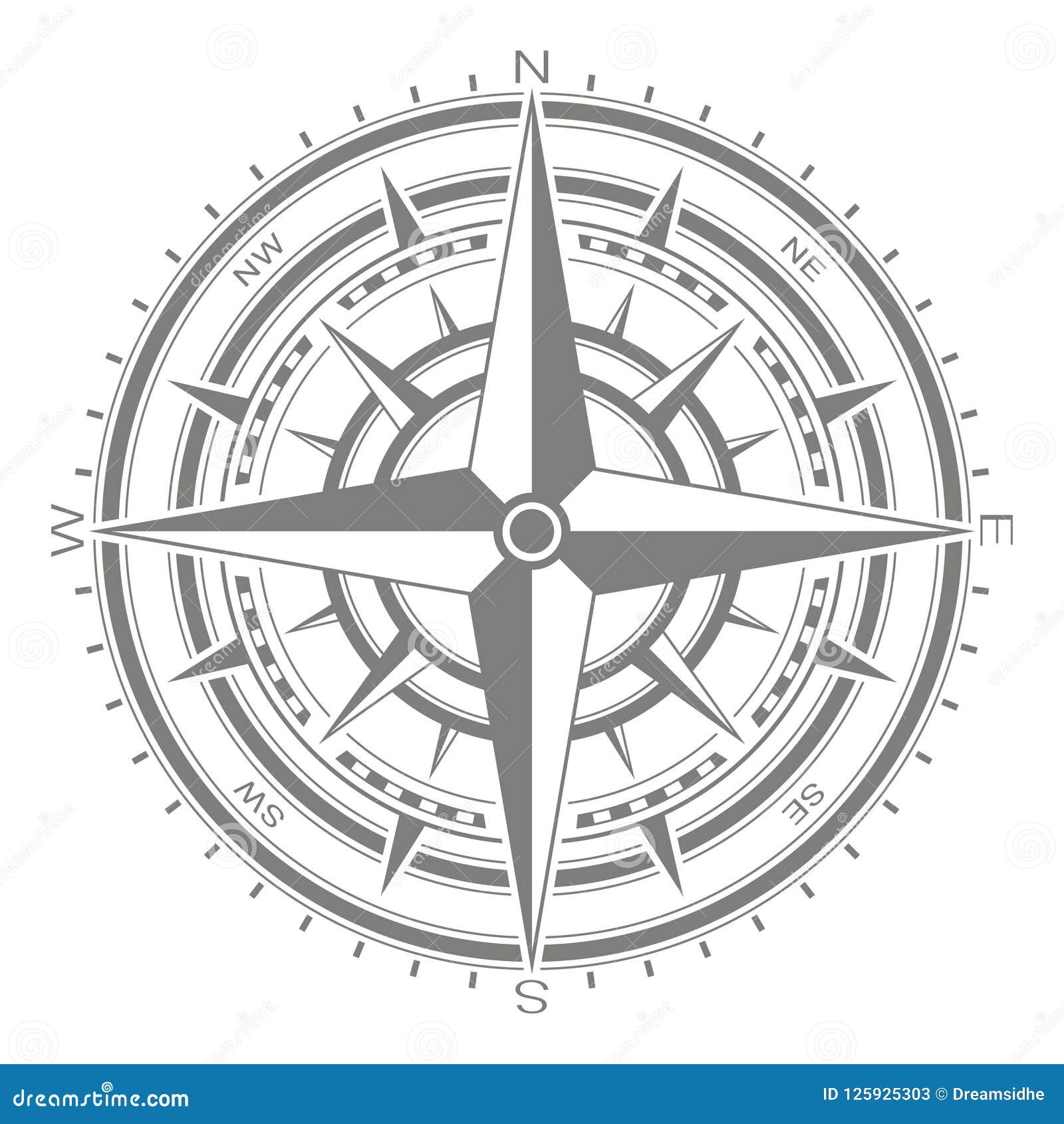 Vector Icon with Compass Rose Stock Vector - Illustration of shape ...