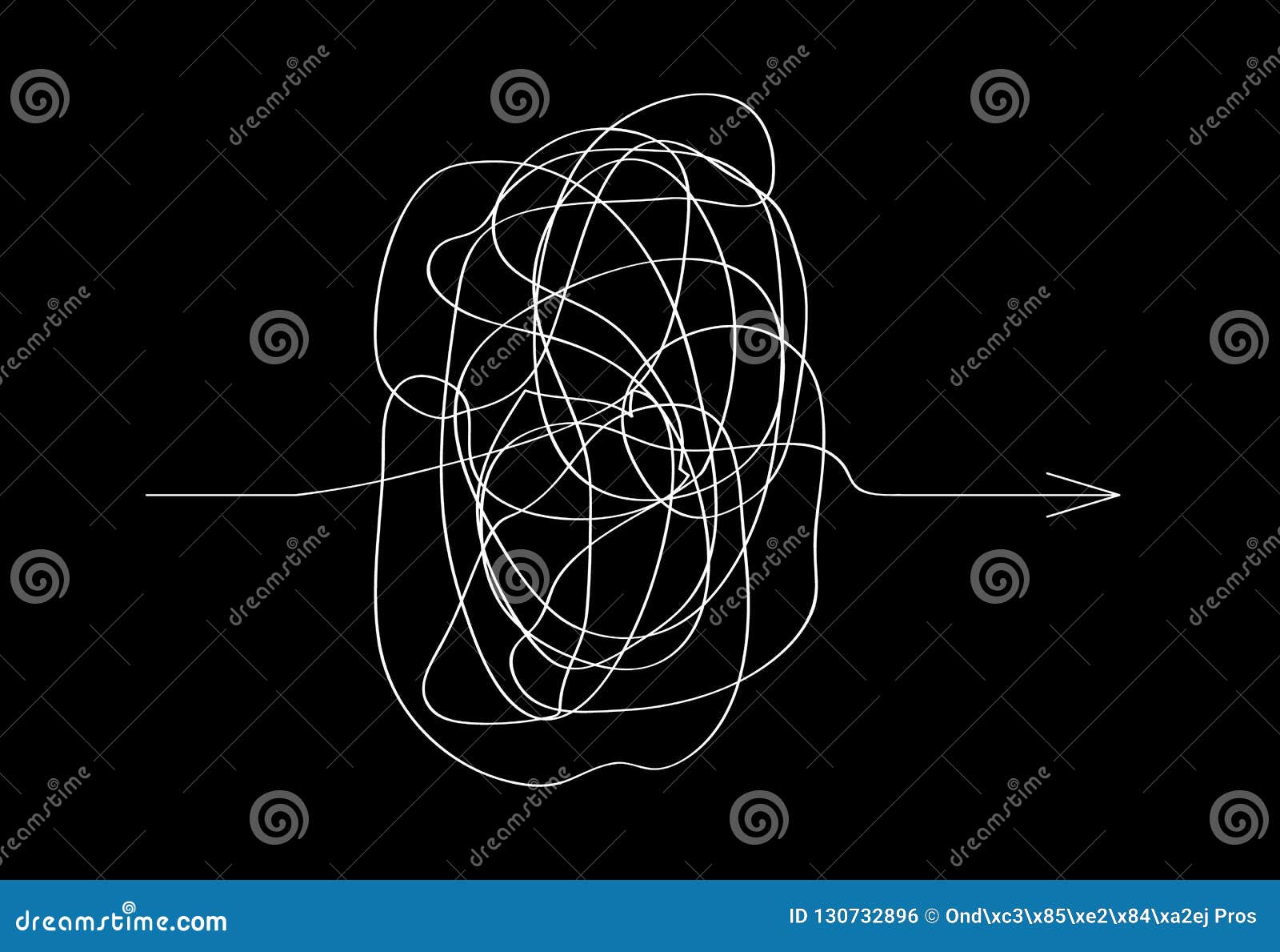 Vector Icon of Complicated Way with Scribbled Round Element, Chaos Sign ...