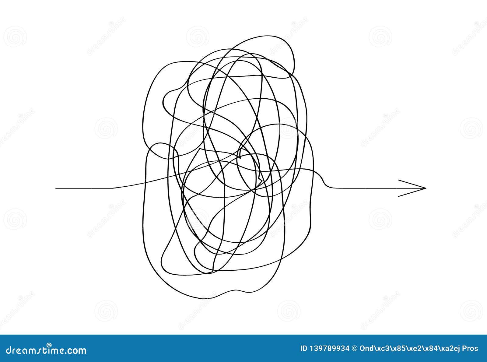 Vector Icon of Complicated Way with Scribbled Round Element, Chaos Sign ...