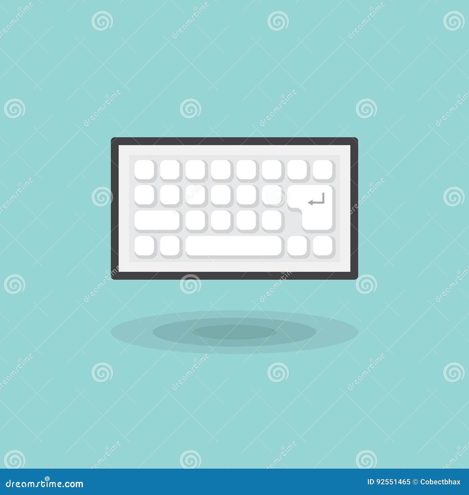 Vector Icon Computer Keyboard White Color on Blue Background Stock ...