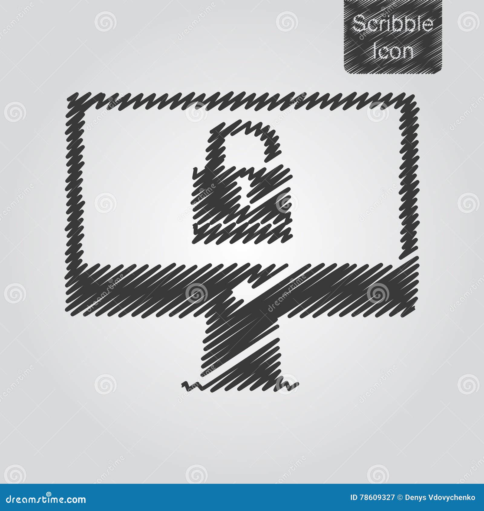 Vector Icon of Computer Lock Icon in Scribble Style Stock Vector ...