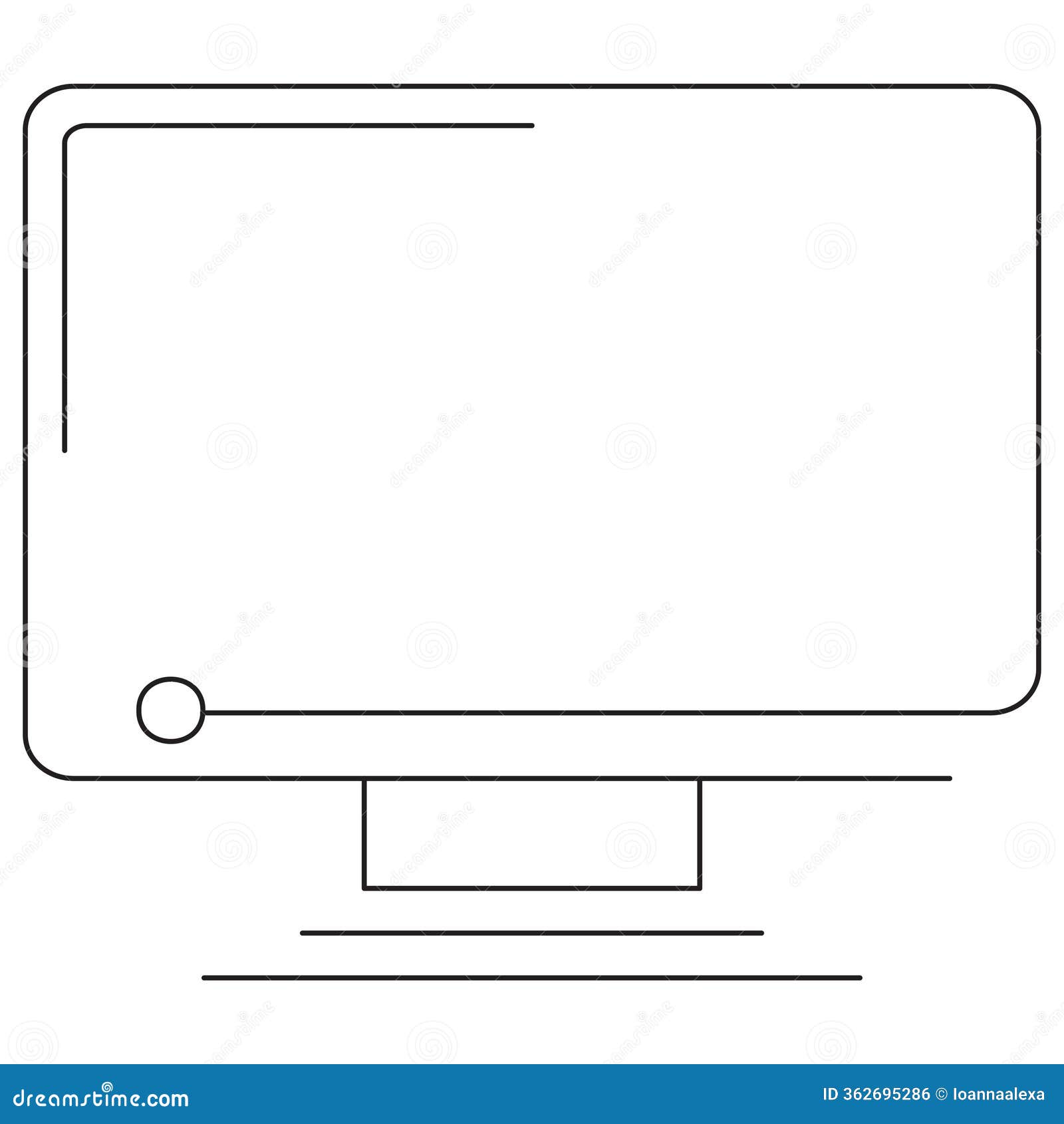 Vector Icon of a Computer Monitor with a Minimalistic Digital ...