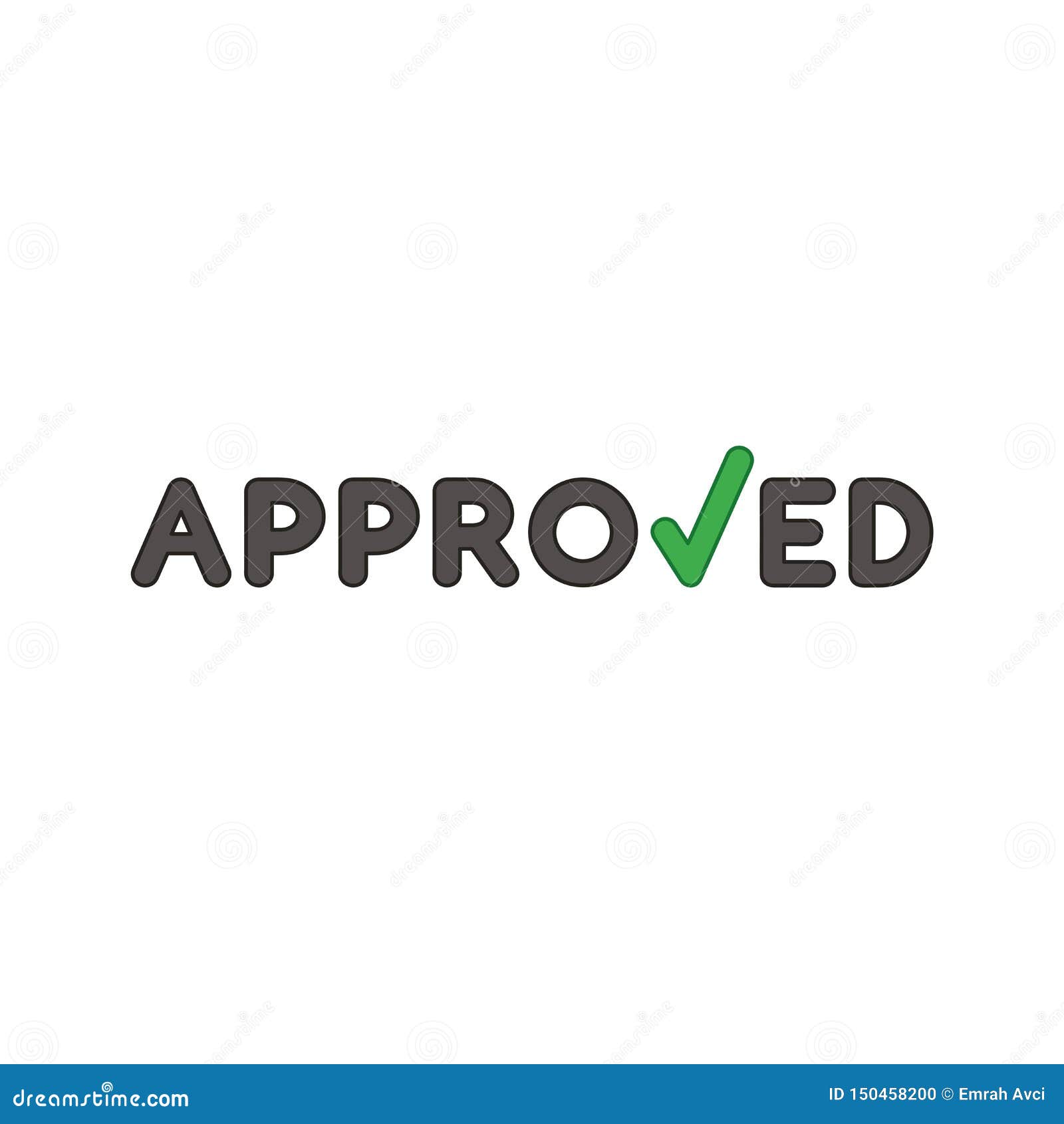 Vector Icon Concept of Approved Word with Check Mark Stock Vector ...