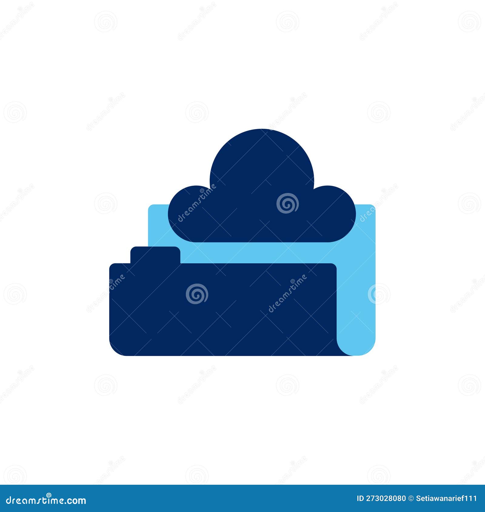 Vector Icon Concept of Archived Cloud Server in a Folder. Can Be Used ...