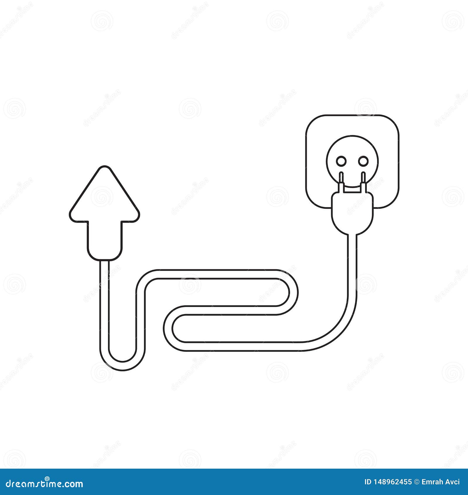 Vector Icon Concept of Arrow with Cable, Plug and Outlet Stock Vector ...
