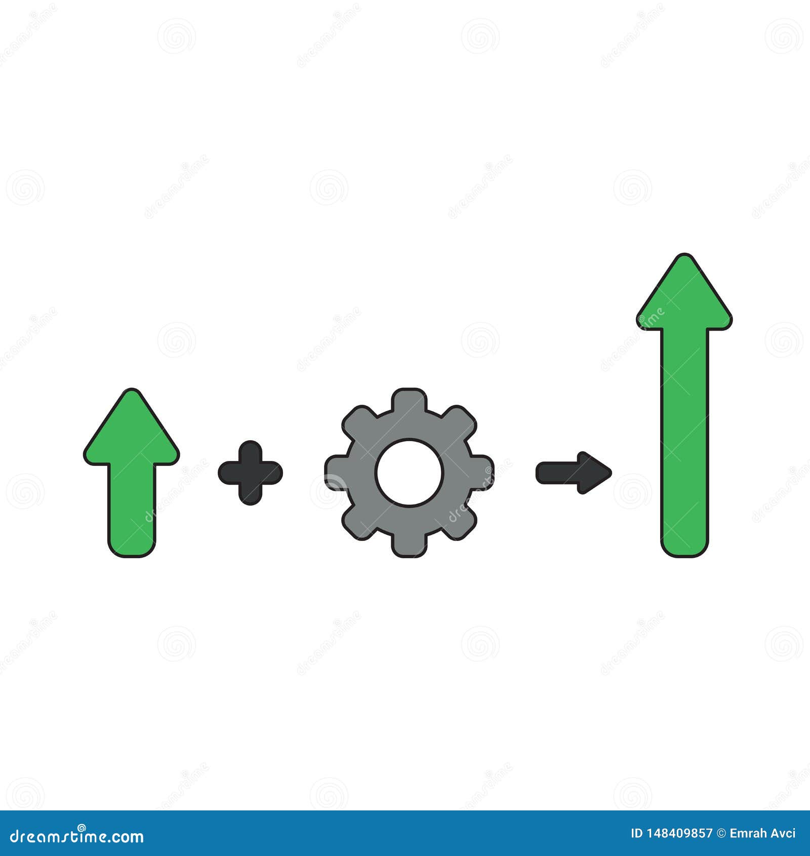 Vector Icon Concept of Arrow Plus Gear and Up Stock Vector ...