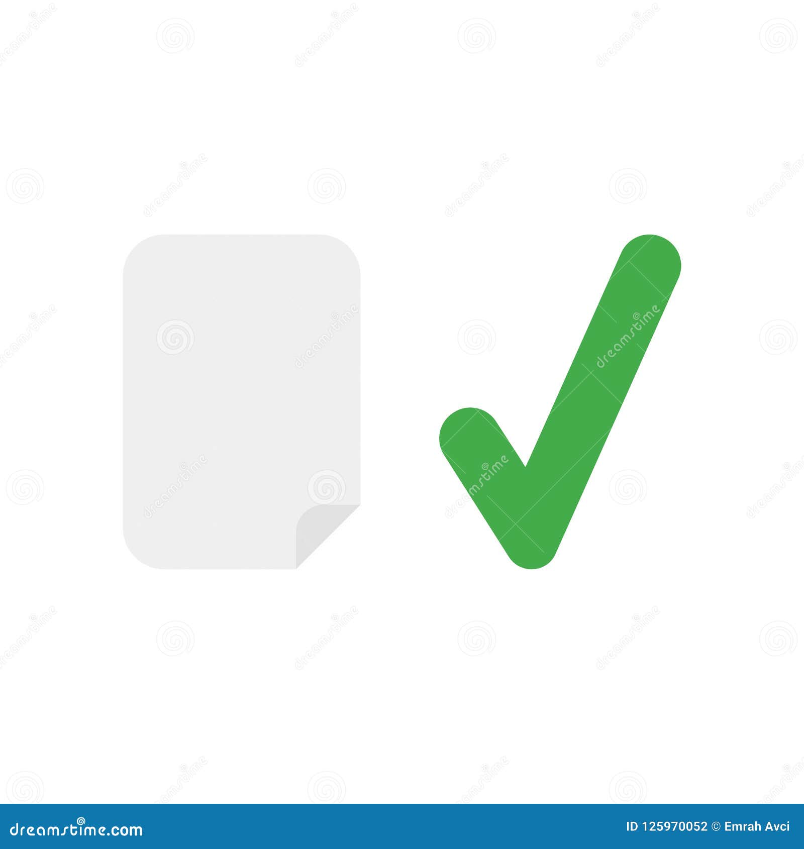 Vector Icon Concept of Blank Paper with Check Mark Stock Vector ...