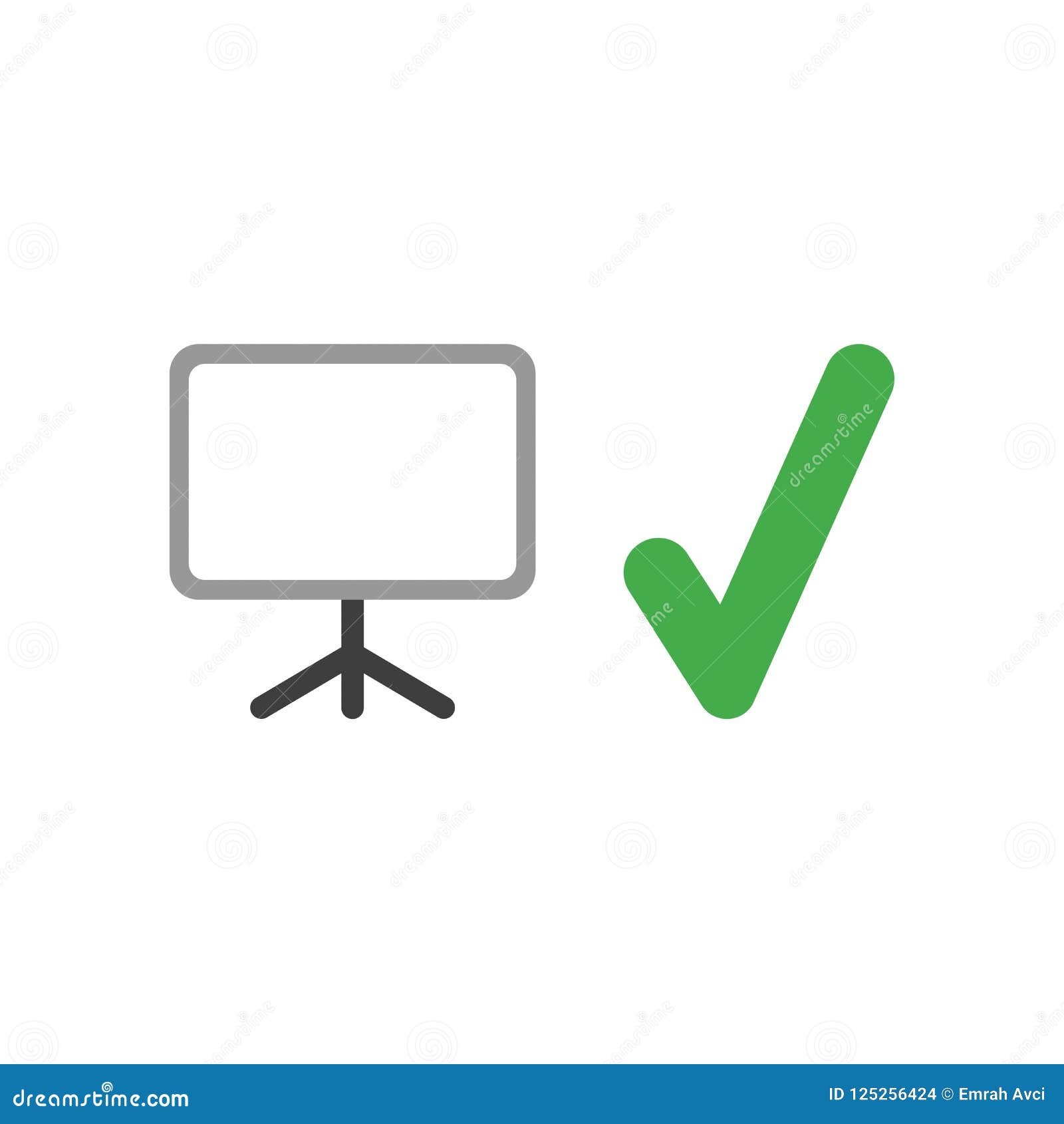 Vector Icon Concept of Blank Presentation Chart with Check Mark Stock ...
