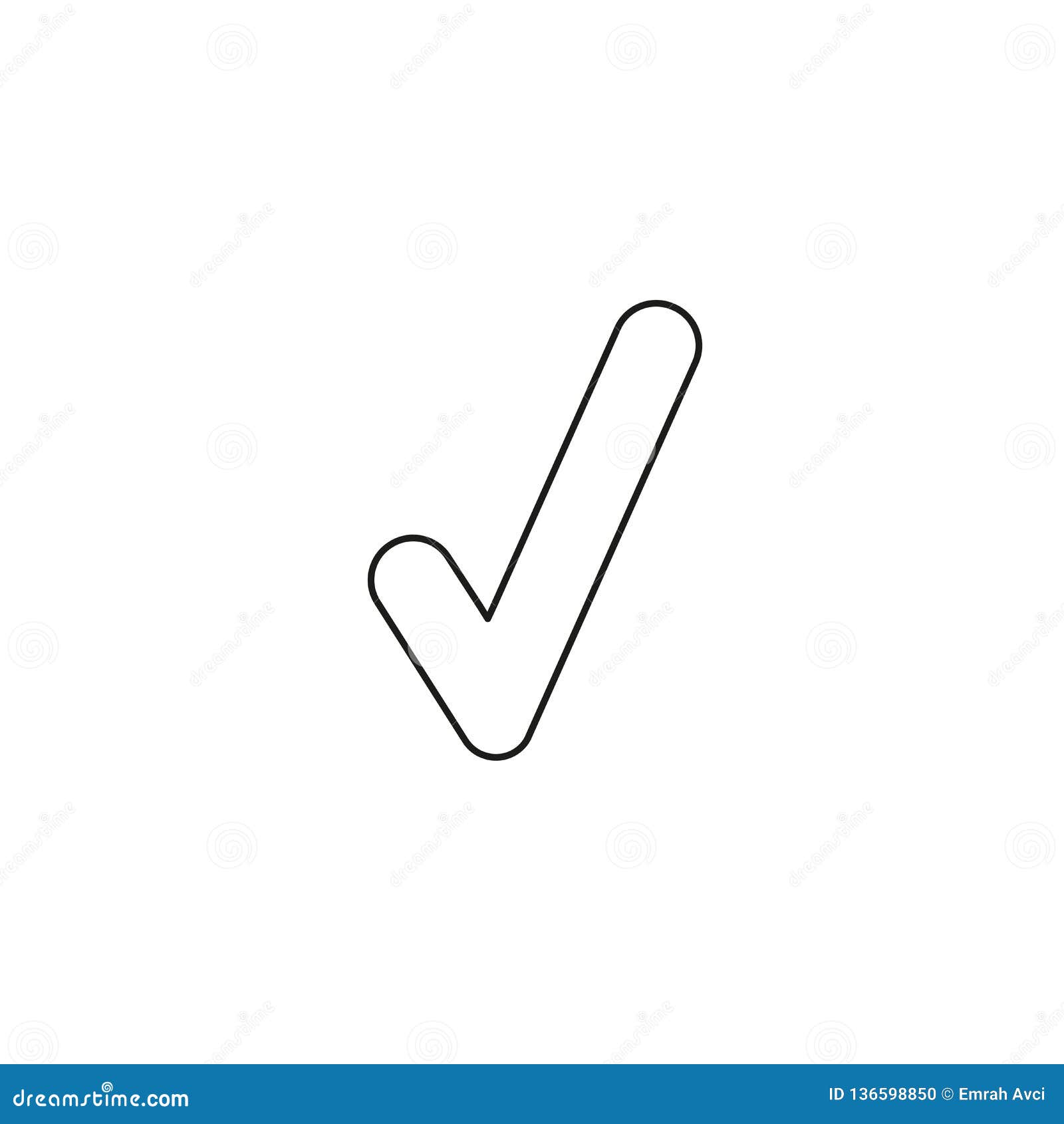 Vector Icon Concept of Check Mark. Black Outlines Stock Vector ...