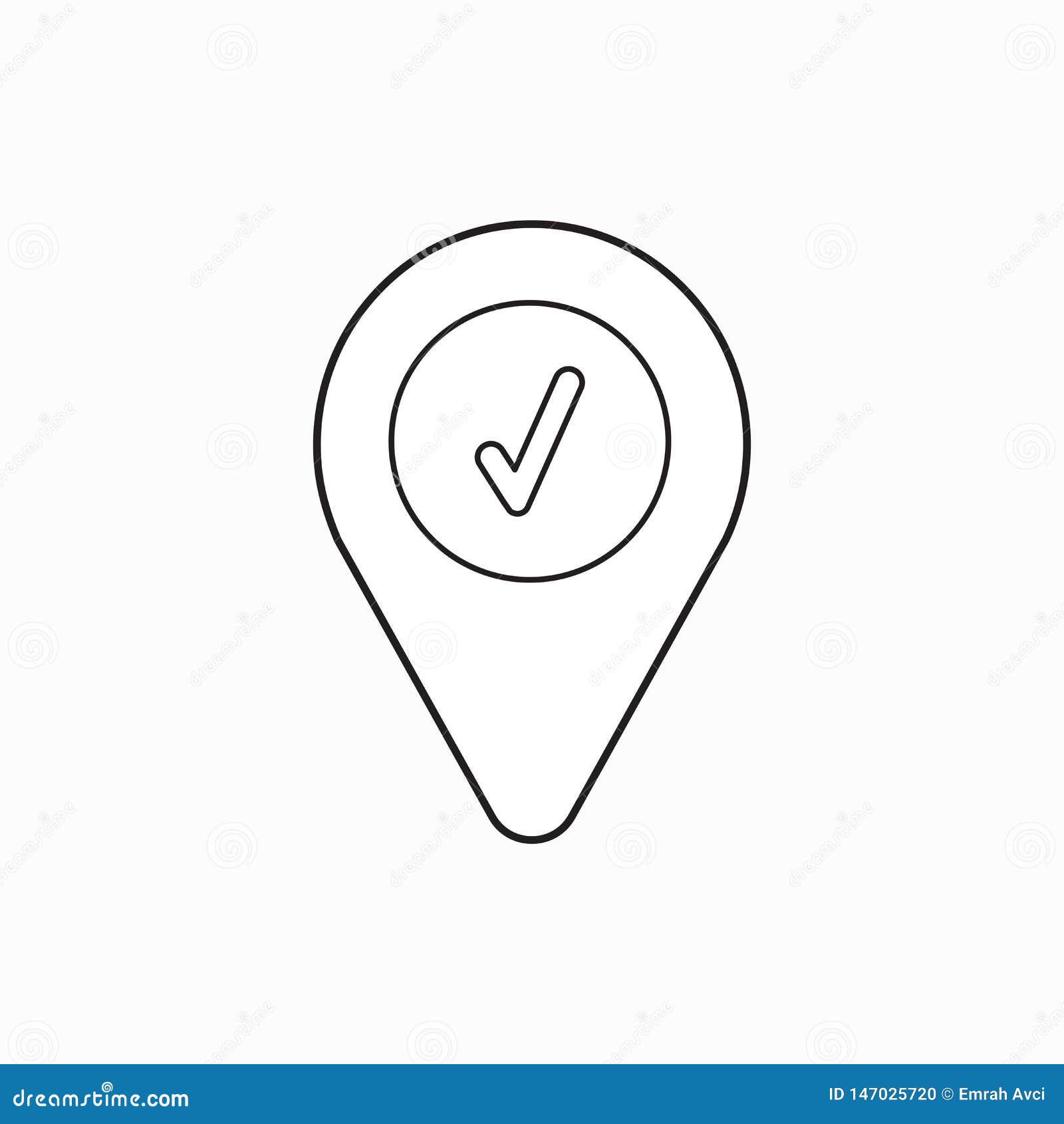 Vector Icon Concept of Check Mark Inside Map Pointer Stock Vector ...