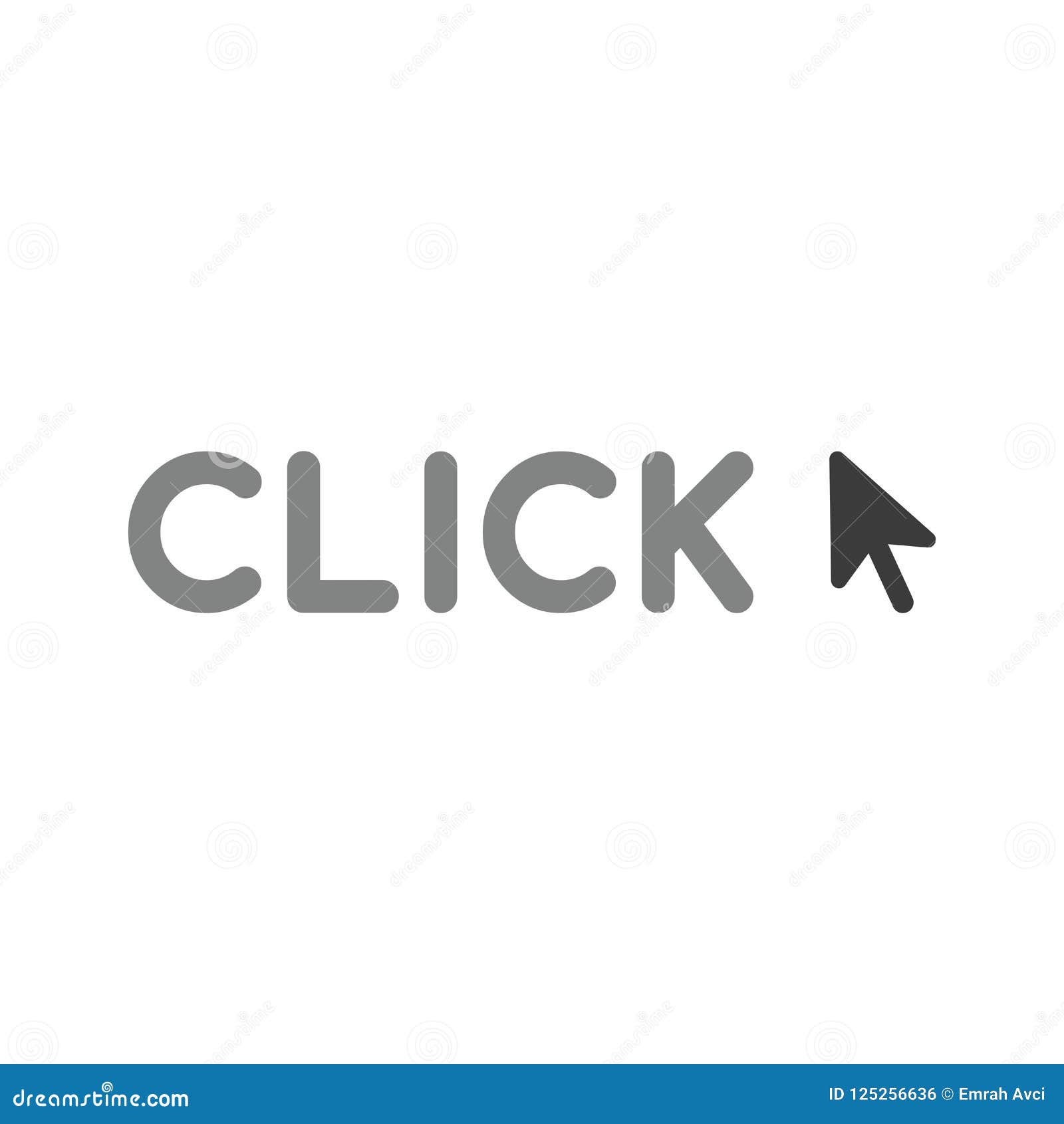 Vector Icon Concept of Click Word with Mouse Cursor Arrow Stock Vector ...