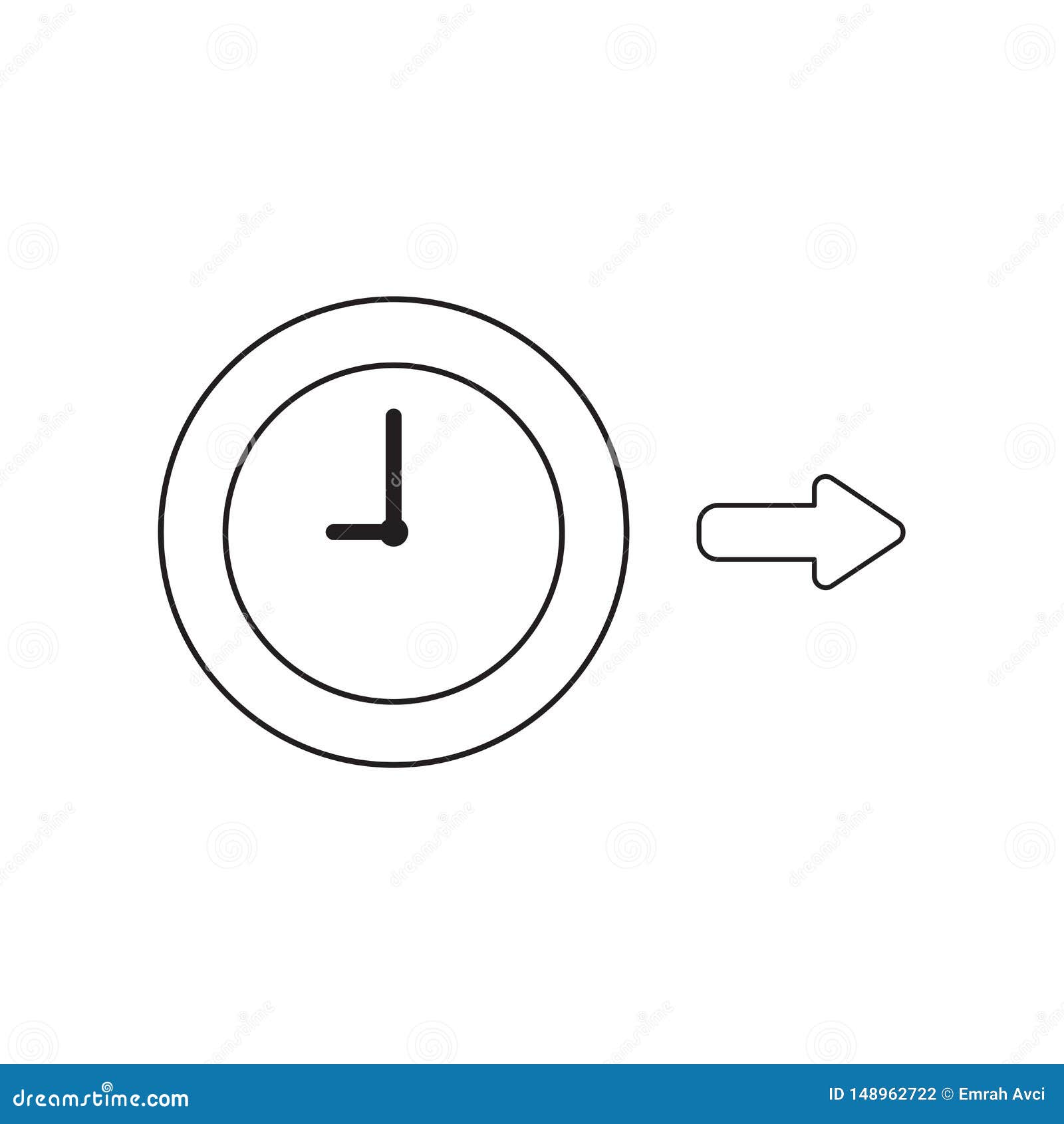 Vector Icon Concept of Clock with Arrow Right Stock Vector ...