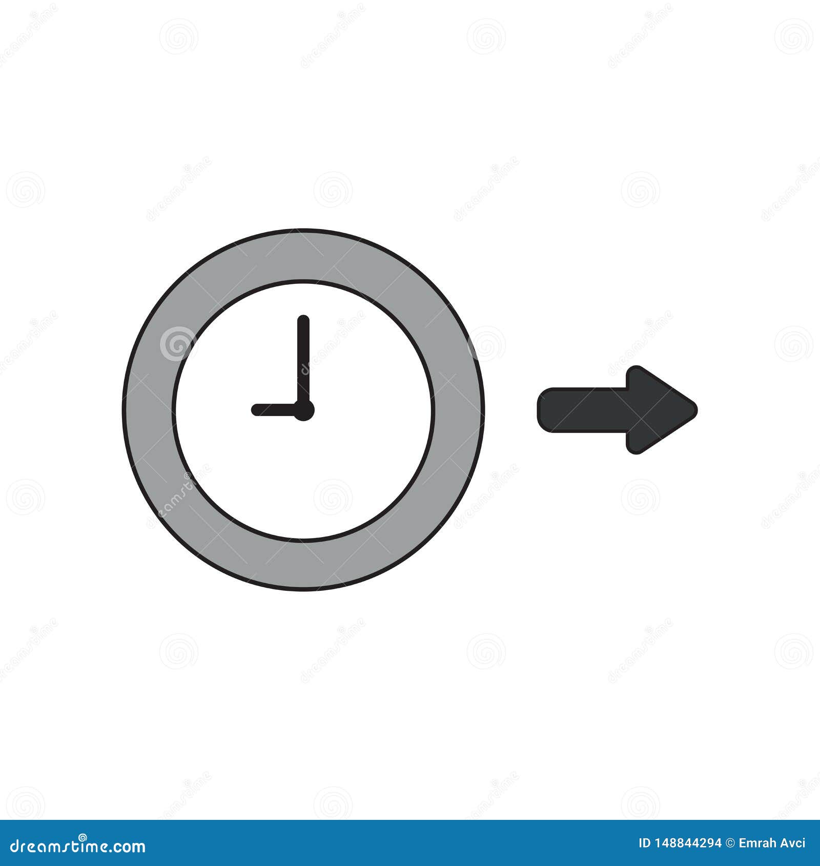 Vector Icon Concept of Clock with Arrow Right Stock Vector ...