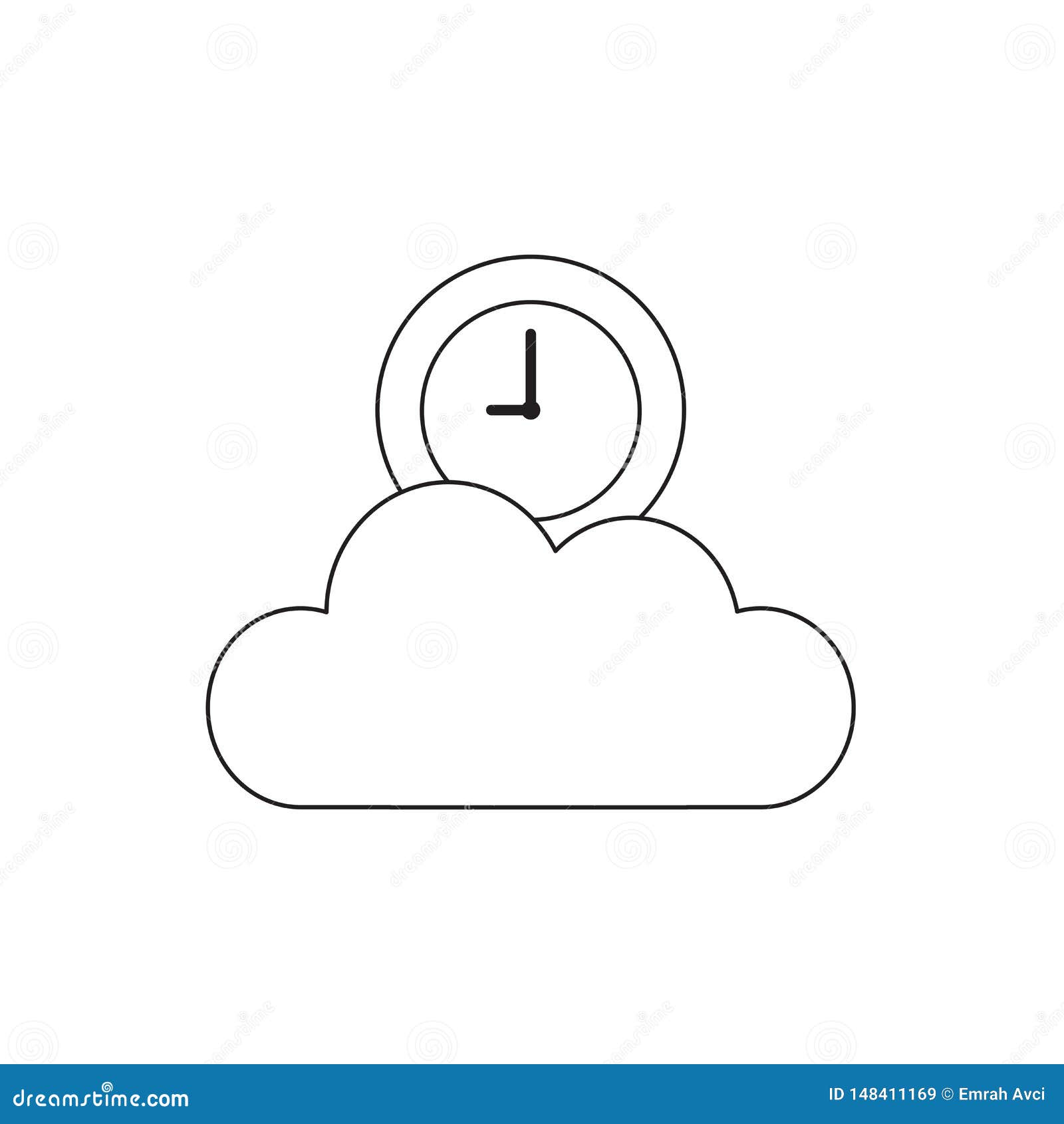 Vector Icon Concept of Clock on Cloud Stock Vector - Illustration of ...