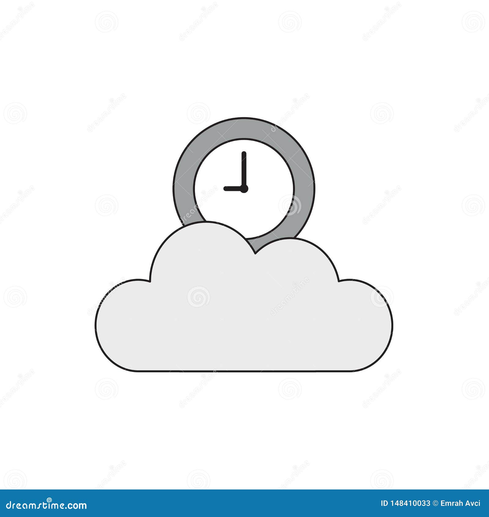 Vector Icon Concept of Clock on Cloud Stock Vector - Illustration of ...