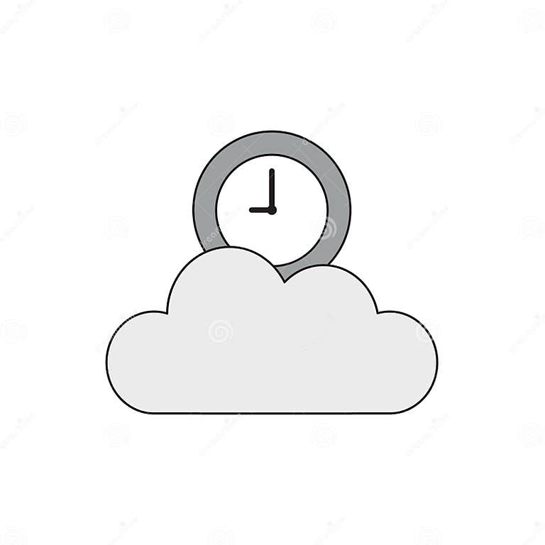 Vector Icon Concept of Clock on Cloud Stock Vector - Illustration of ...