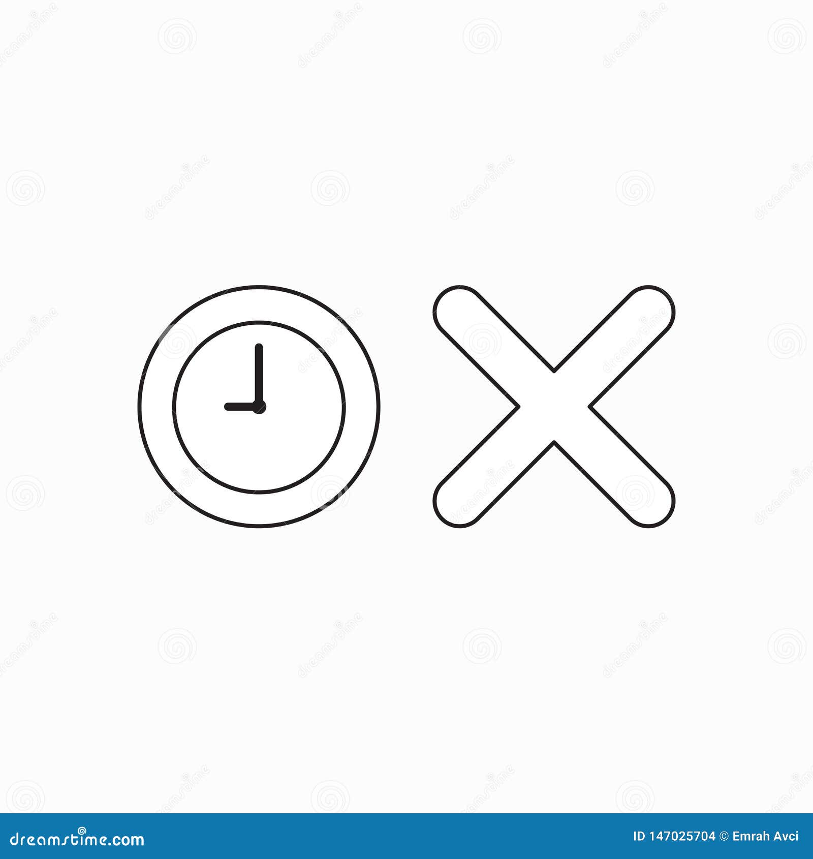 Vector Icon Concept of Clock Time with X Mark Stock Vector ...