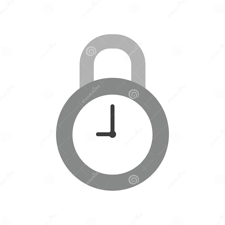 Vector Icon Concept of Closed Clock Padlock Stock Vector - Illustration ...