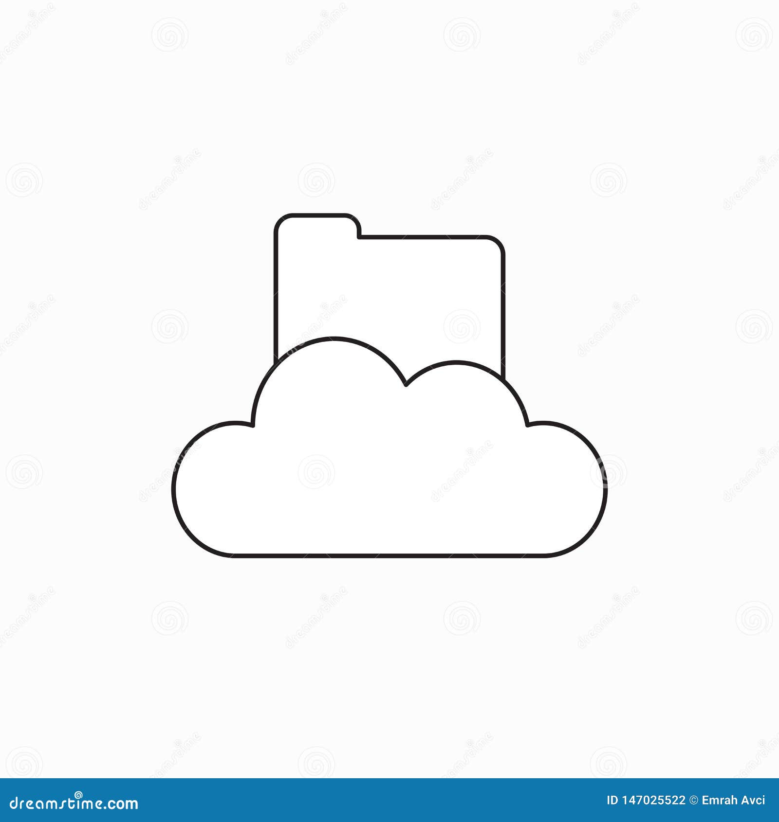Vector Icon Concept of Closed File Folder on Cloud Stock Vector ...