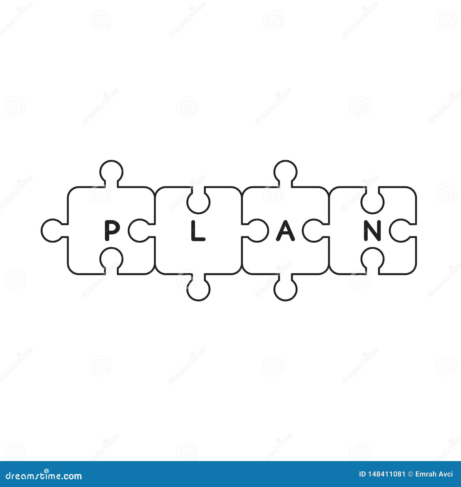 Vector Icon Concept of Connected Plan Jigsaw Puzzle Pieces Stock Vector ...