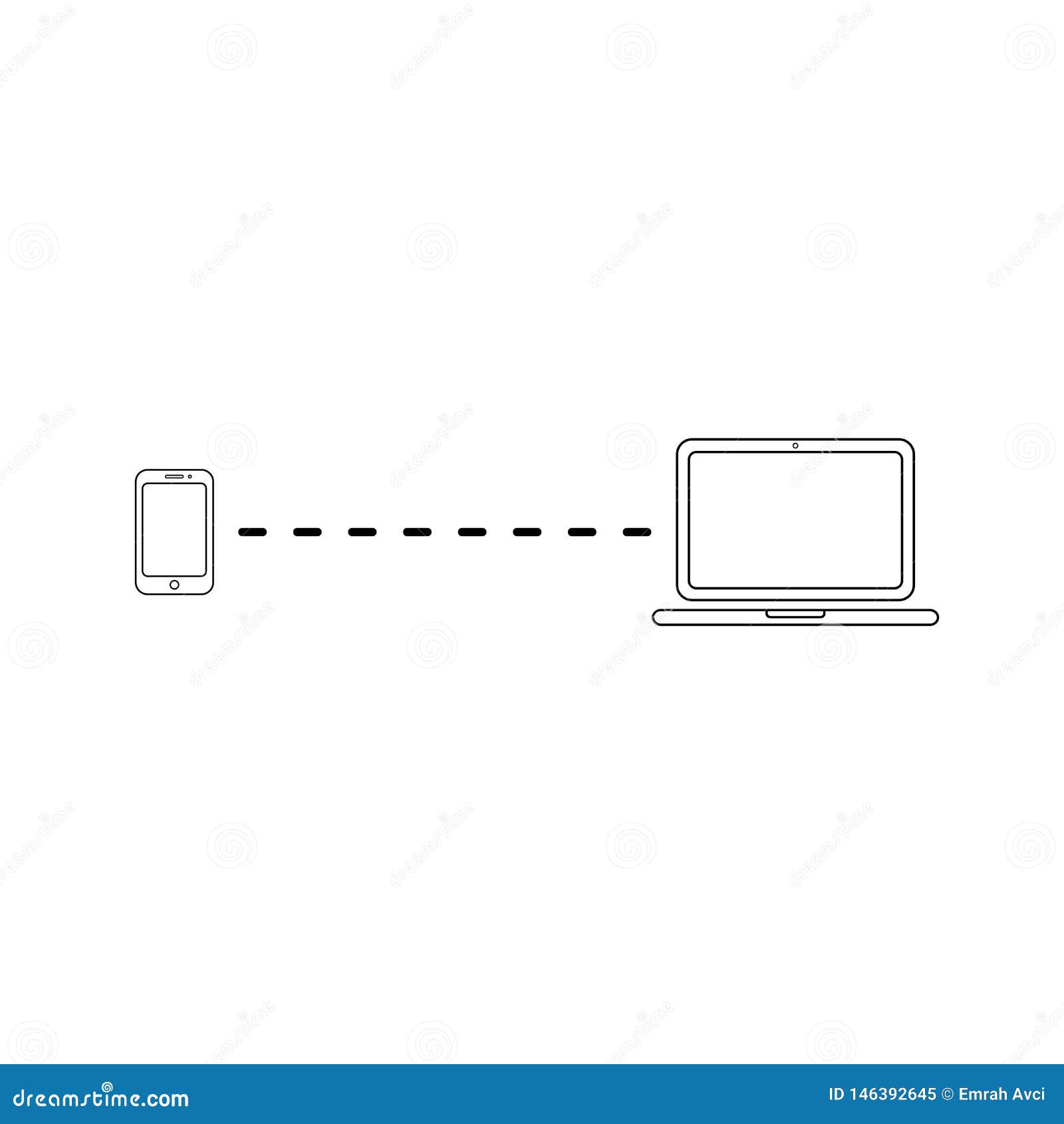 Vector Icon Concept of Connection between Smartphone and Laptop ...