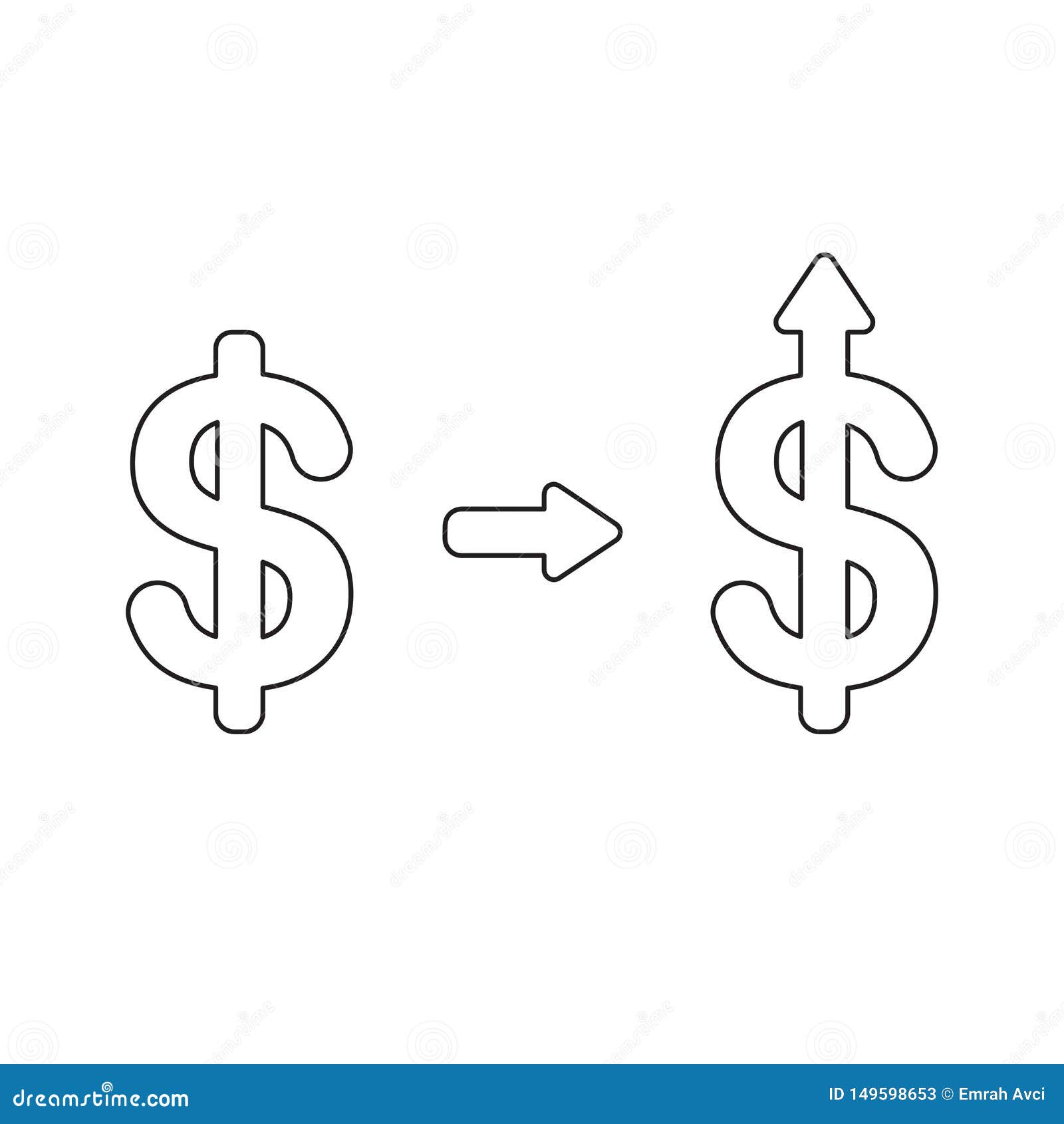 Vector Icon Concept of Dollar Symbol Arrow Up Stock Vector ...