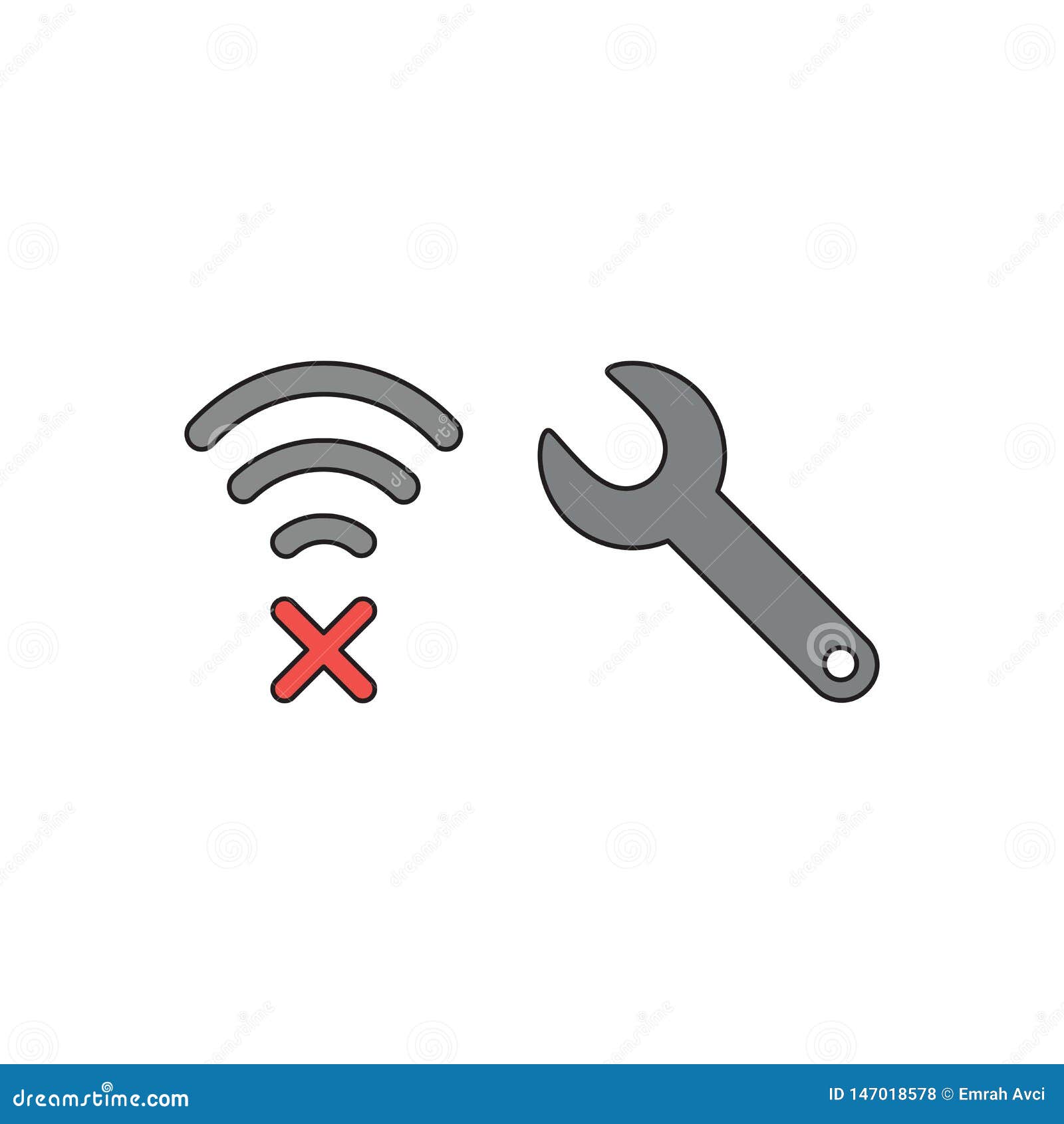 Vector Icon Concept of Fix Wifi Connection Problem and Spanner Stock ...