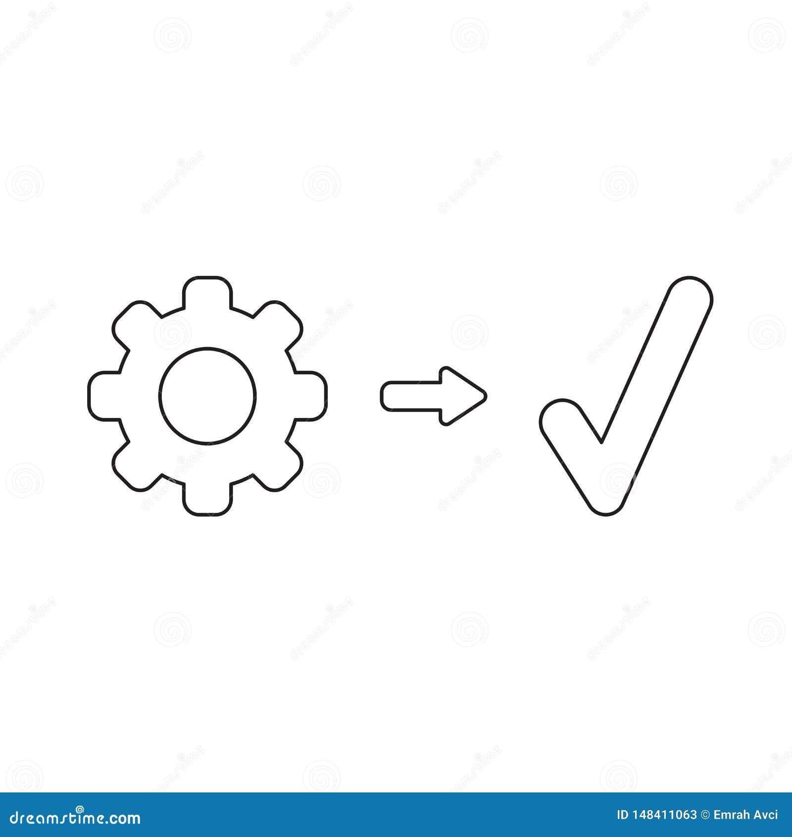 Vector Icon Concept of Gear with Check Mark Stock Vector - Illustration ...