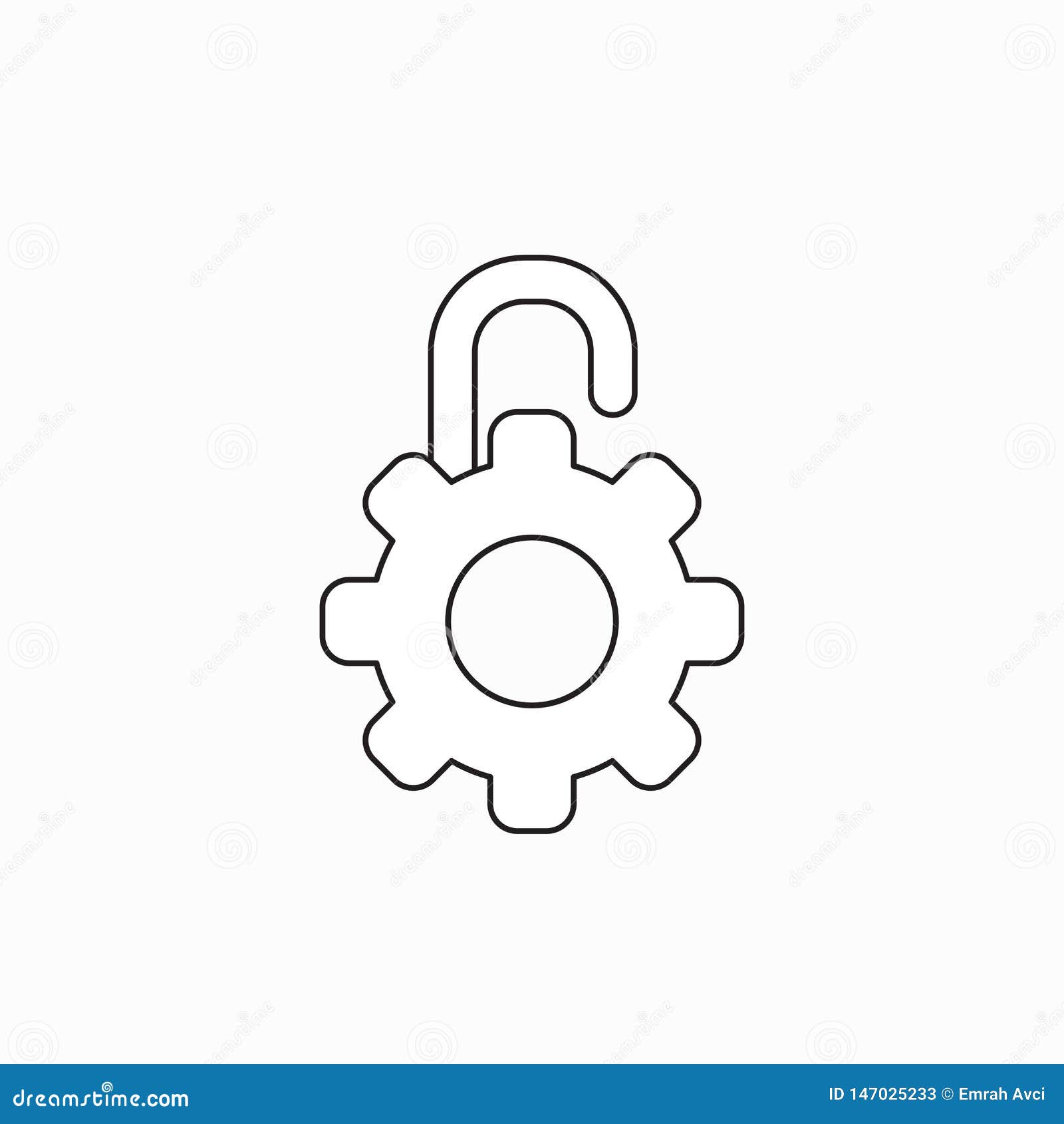 Vector Icon Concept of Gear Shaped Opened Padlock Stock Vector ...