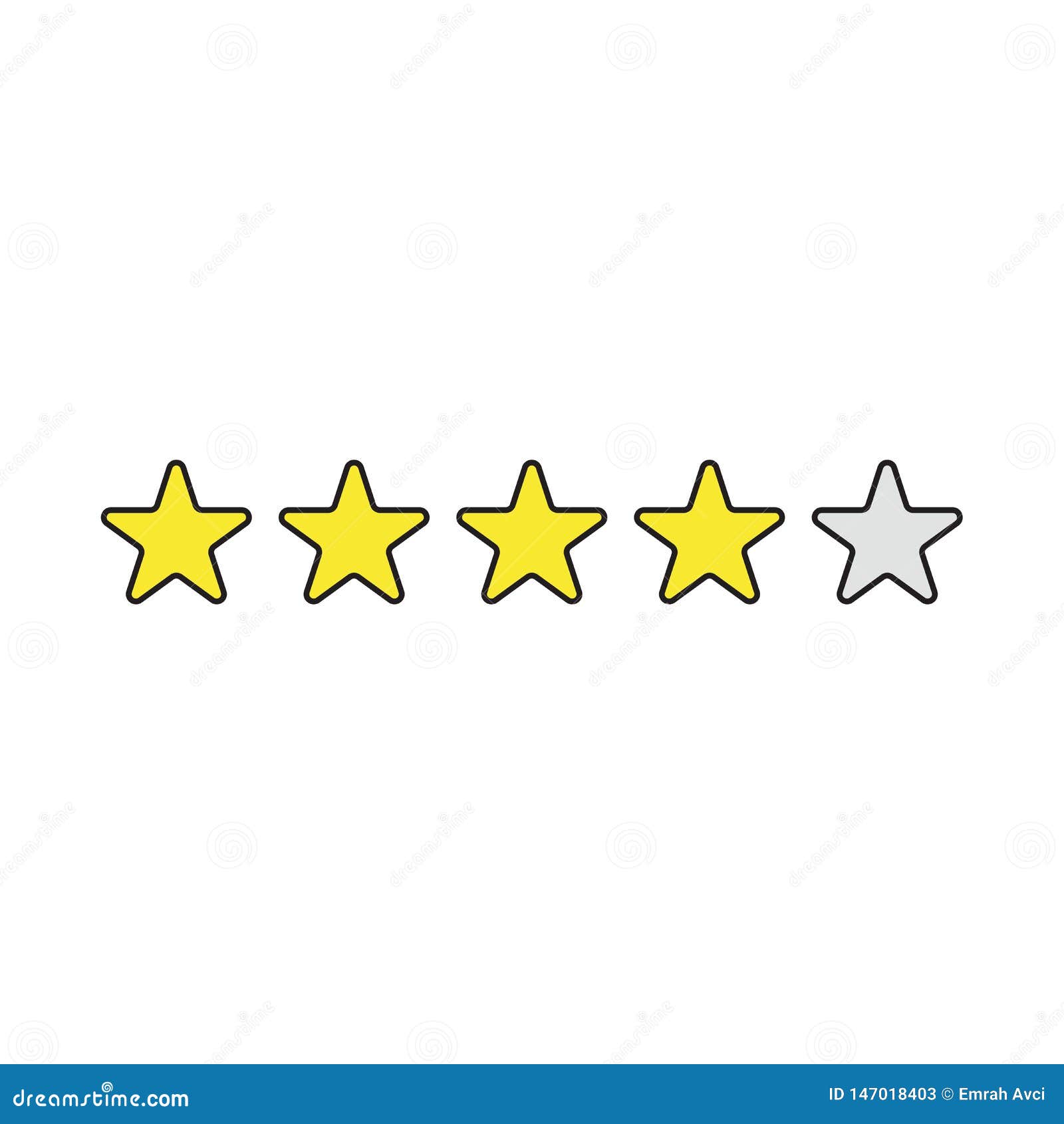 Vector Icon Concept of Giving Four Stars Stock Vector - Illustration of ...