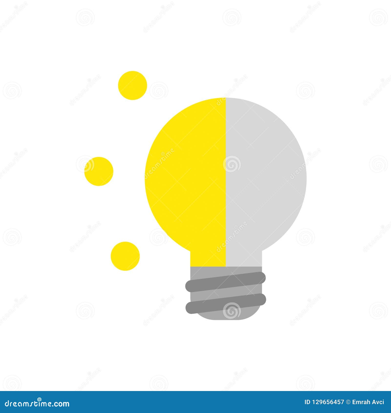 Vector Icon Concept of Glowing and Grey Light Bulb Stock Vector ...