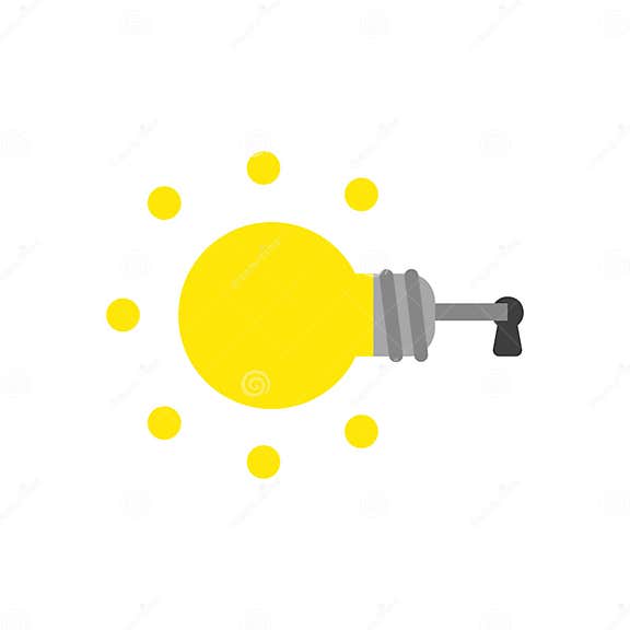 Vector Icon Concept of Glowing Light Bulb Key Inside Keyhole Stock ...