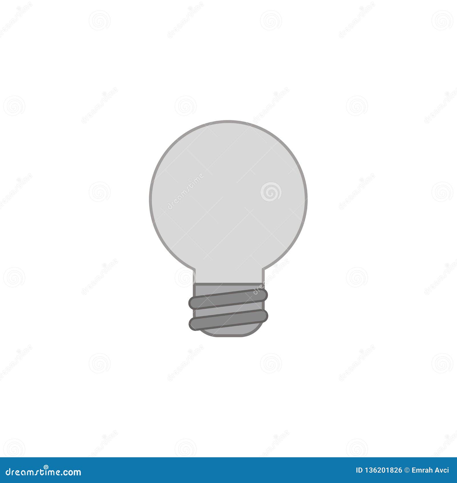 Vector Icon Concept of Grey Light Bulb. Colored and Color Outlines ...