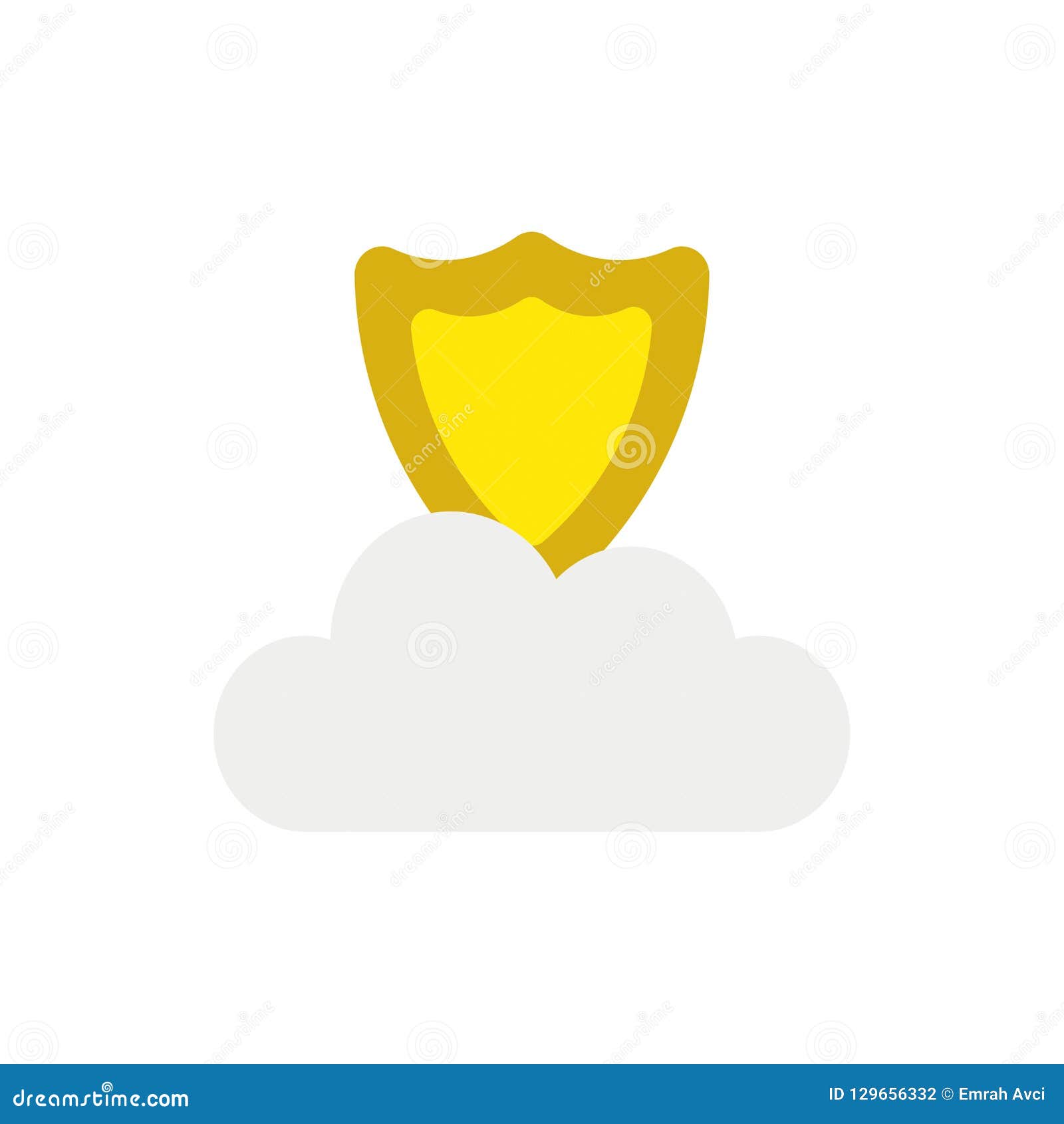 Vector Icon Concept of Guard Shield on Cloud Stock Vector ...