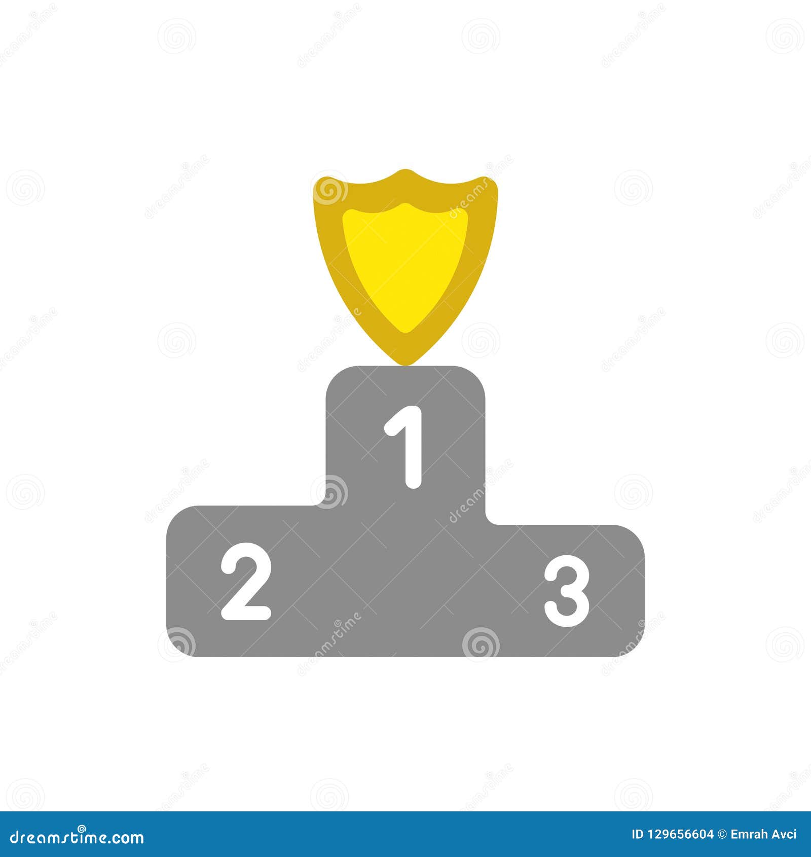 Vector Icon Concept of Guard Shield on Firstplace of Winners Pod Stock ...