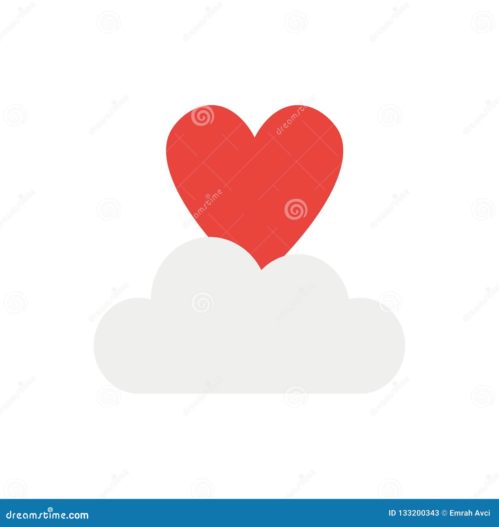 Vector Icon Concept of Heart on Cloud Stock Vector - Illustration of ...